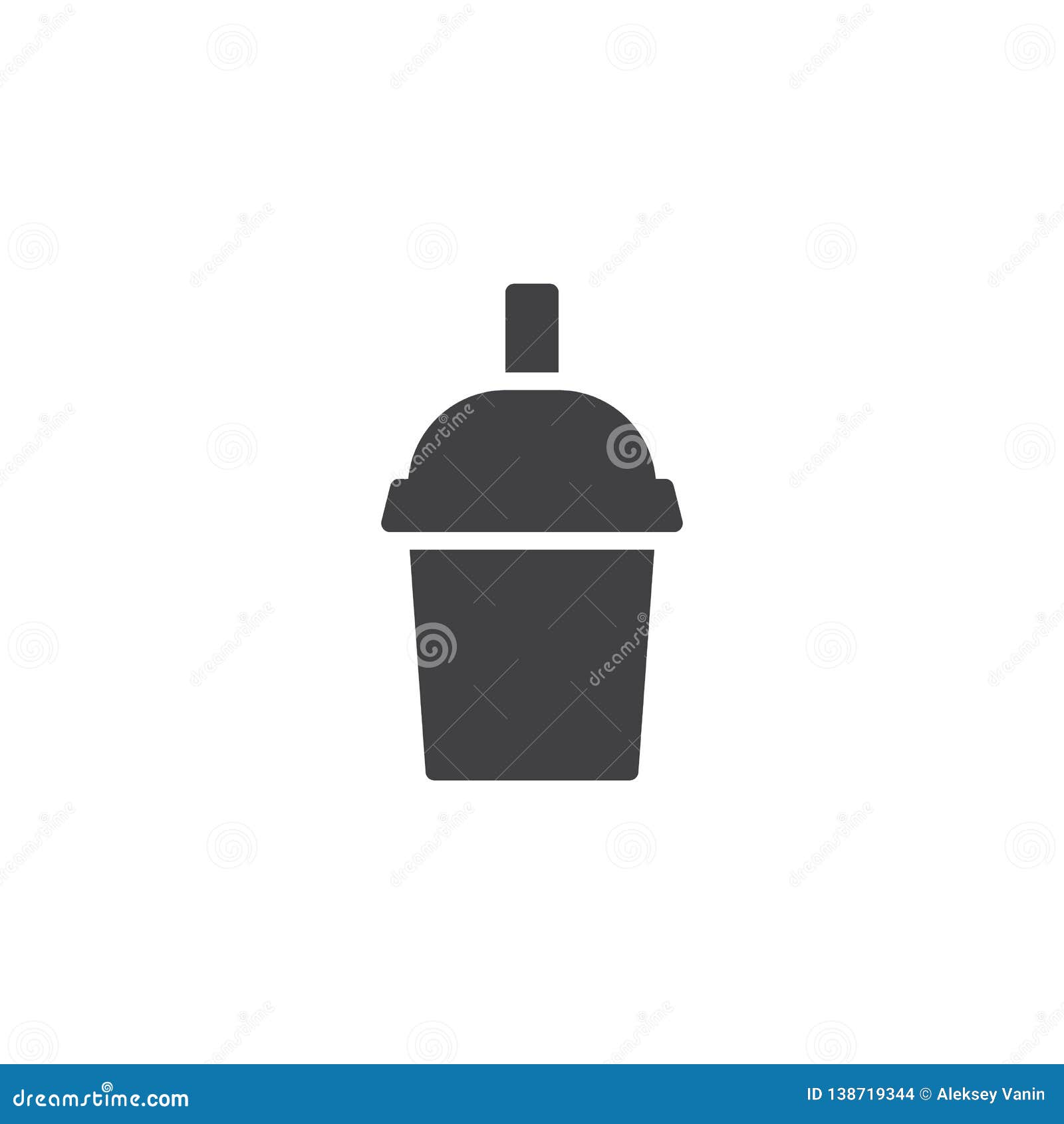 Milk Shake Cup with Straw Vector Icon Stock Vector - Illustration of ...
