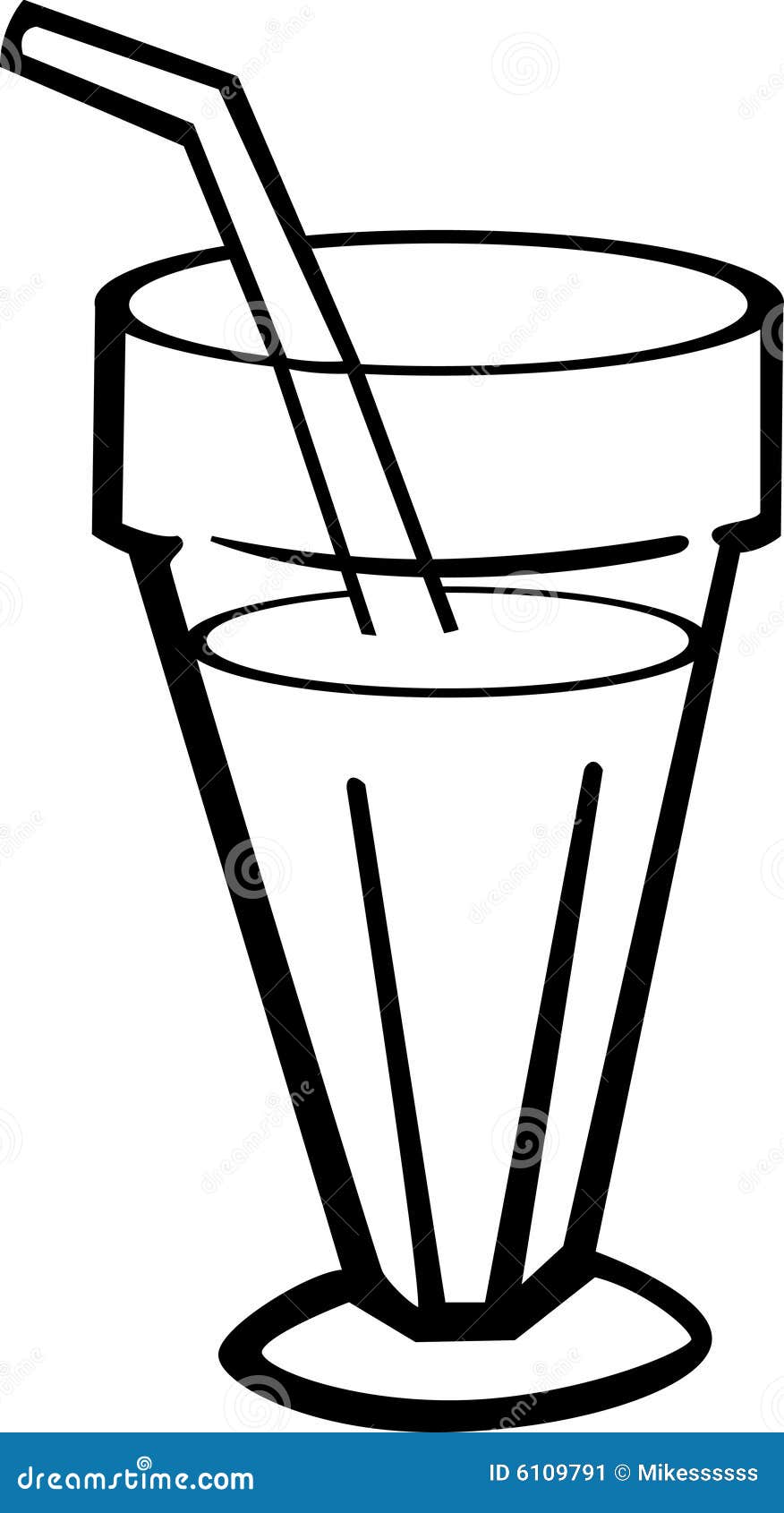 Milk Shake Drink in Glass Vector Illustration Stock Vector ...