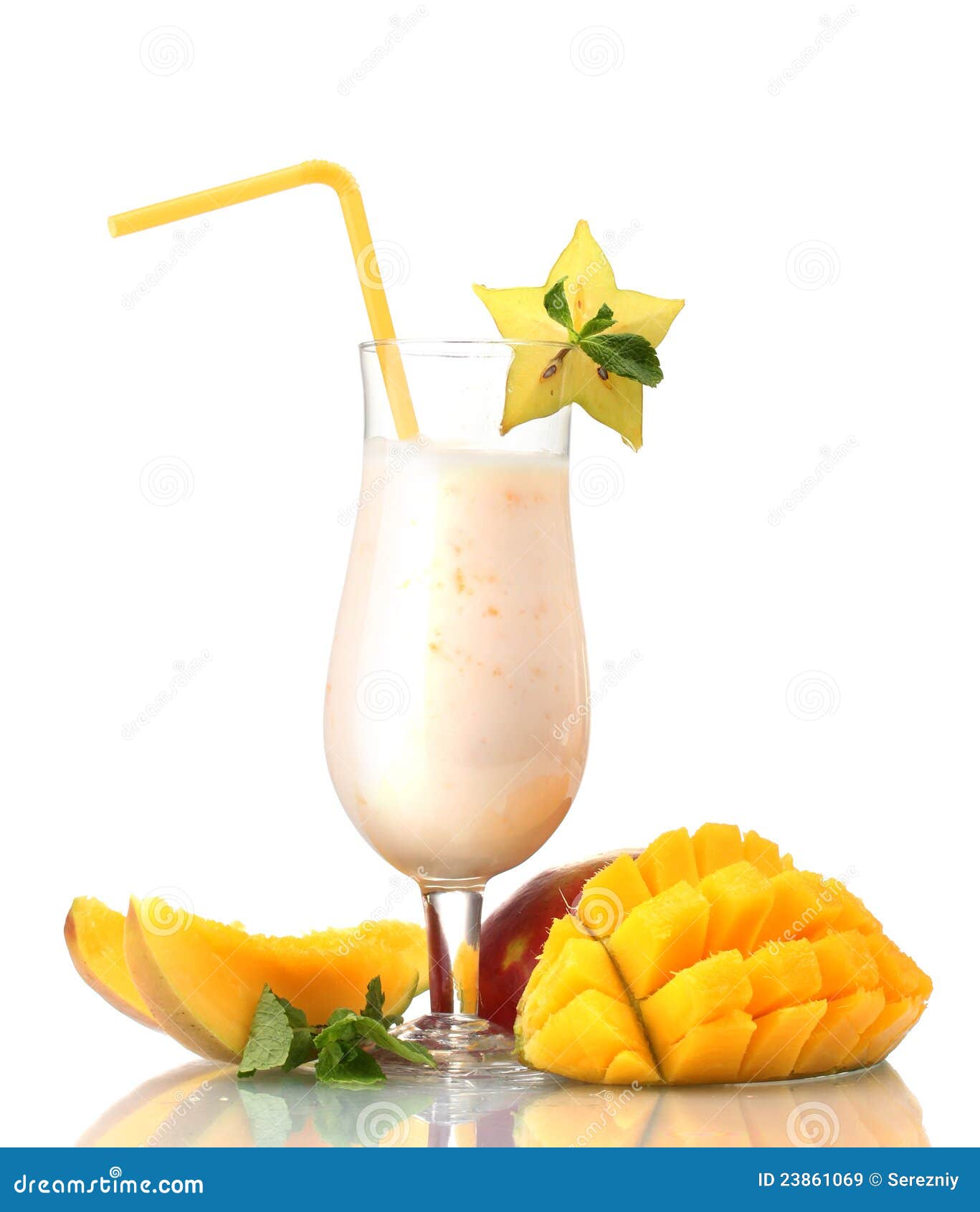 Milk shake with mango stock image. Image of creamy, carambola - 23861069