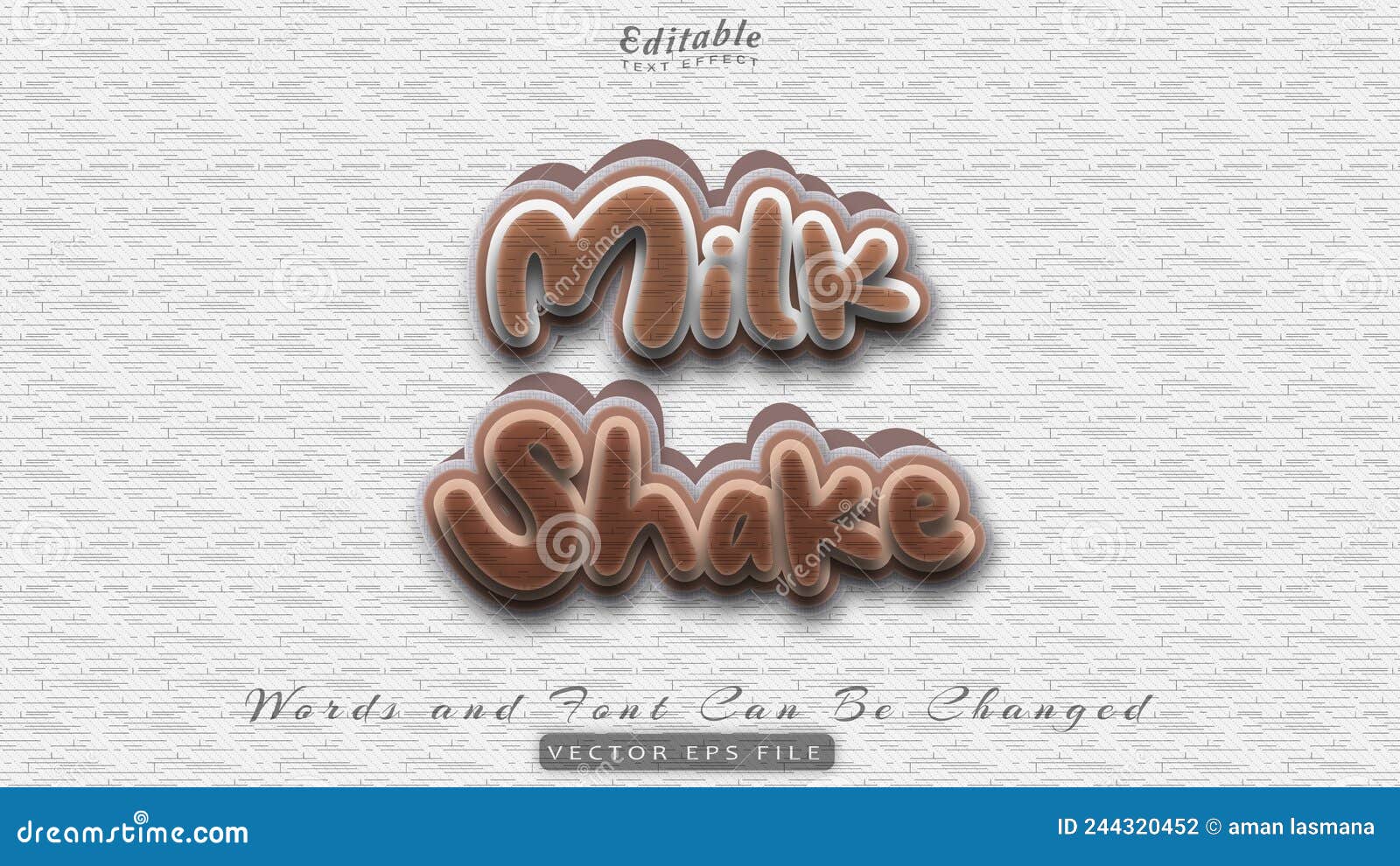 Milk shake text effect stock vector. Illustration of milk - 244320452