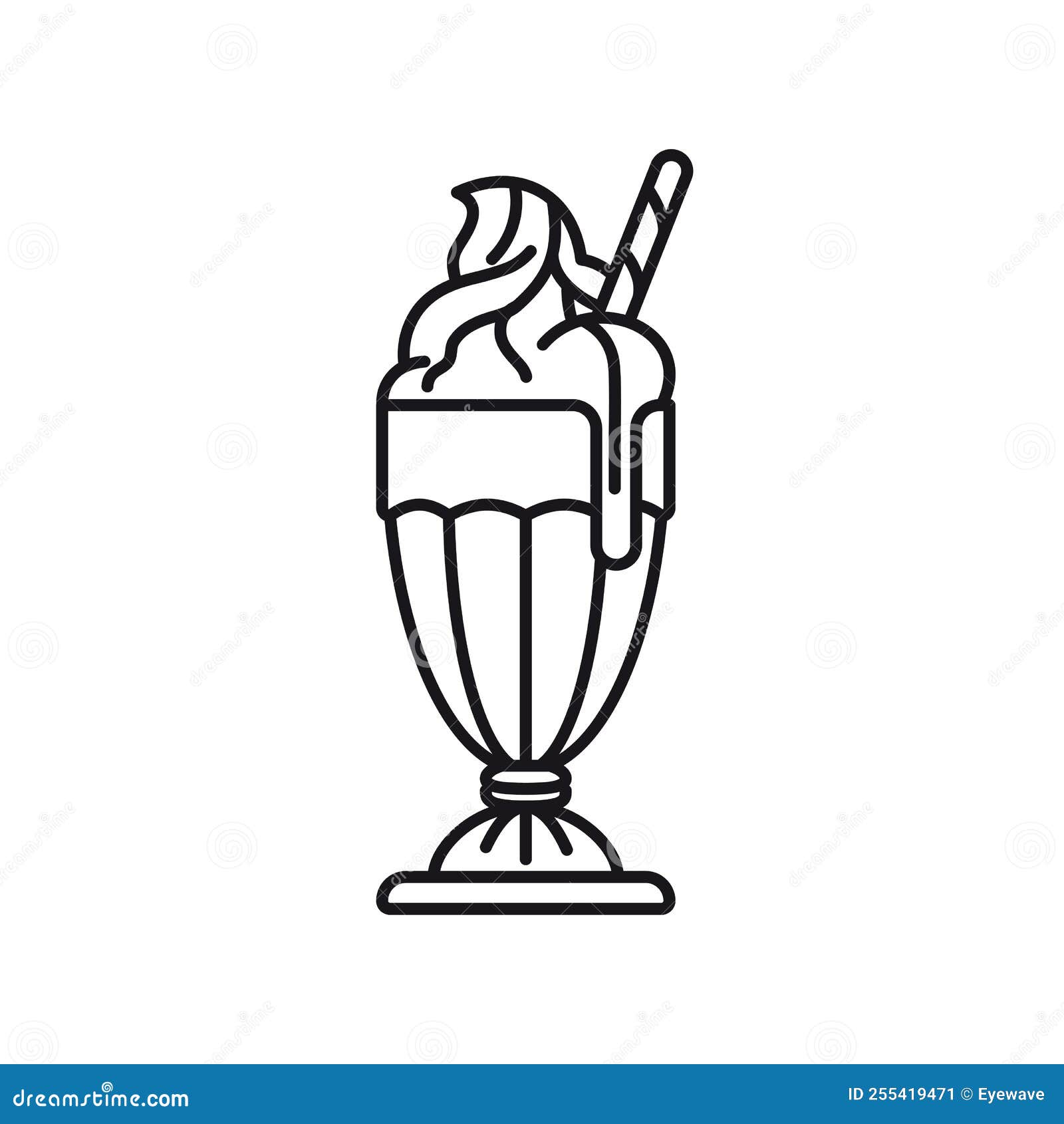 Milk Shake Vector Line Icon Stock Vector - Illustration of line ...