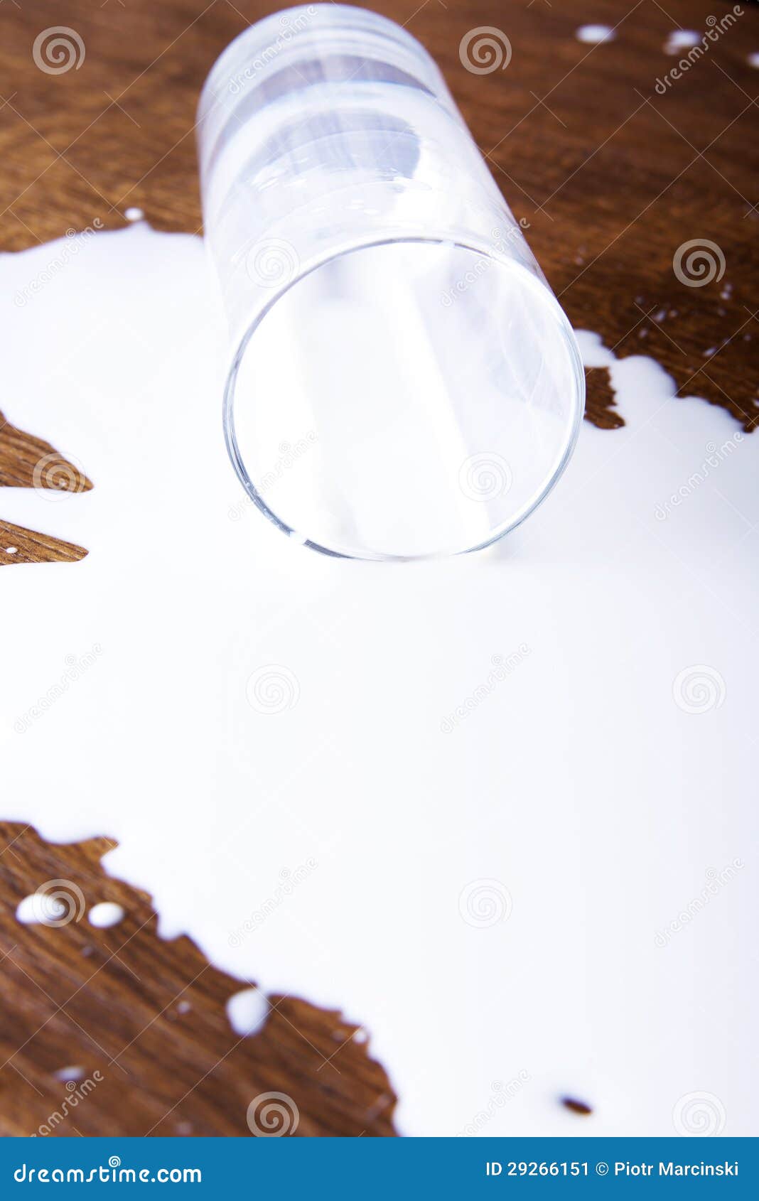 Milk spilled from glass stock image. Image of drink, wooden - 29266151