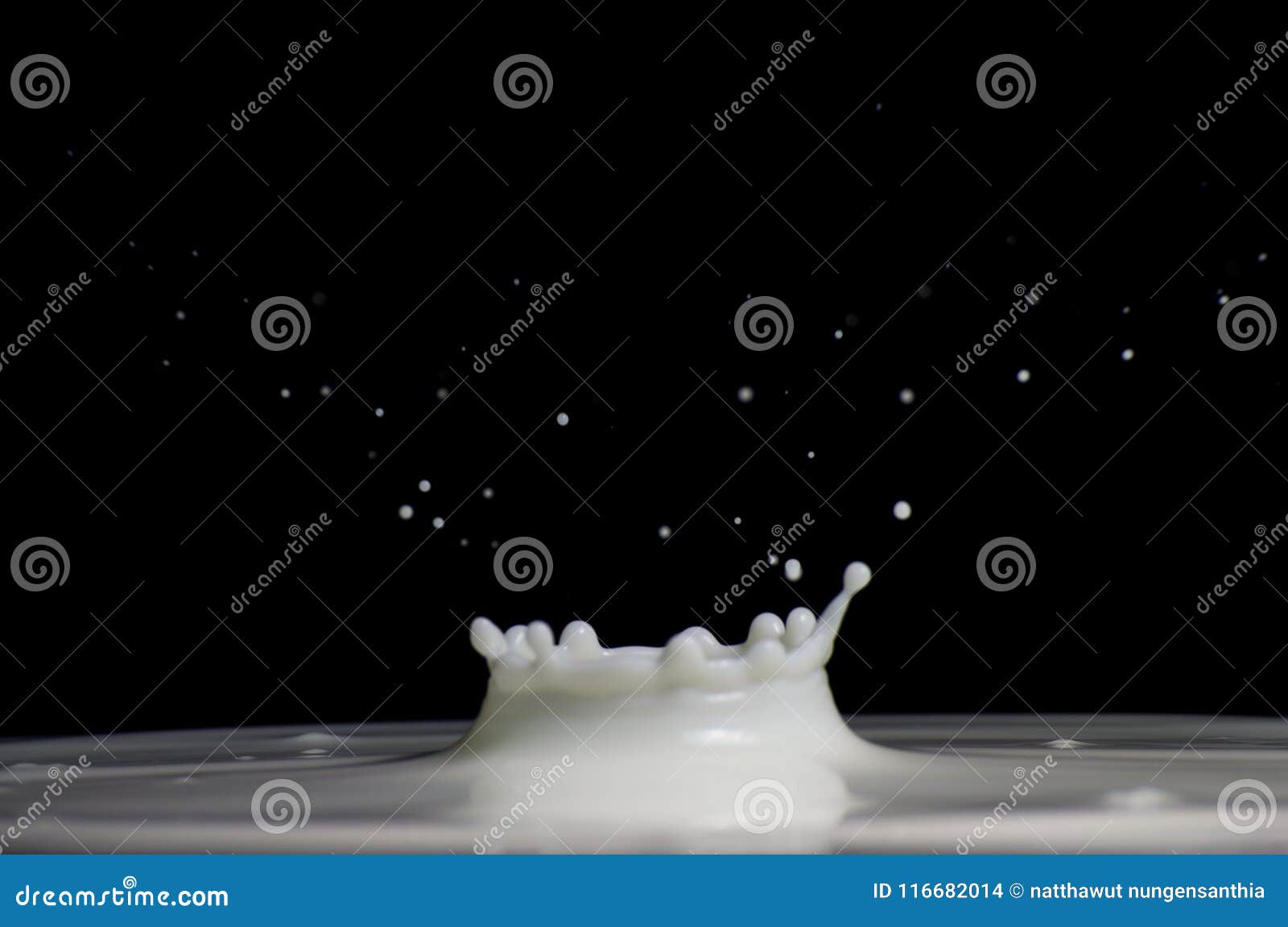 Milk Splash in Black Background Stock Photo - Image of black, drink ...