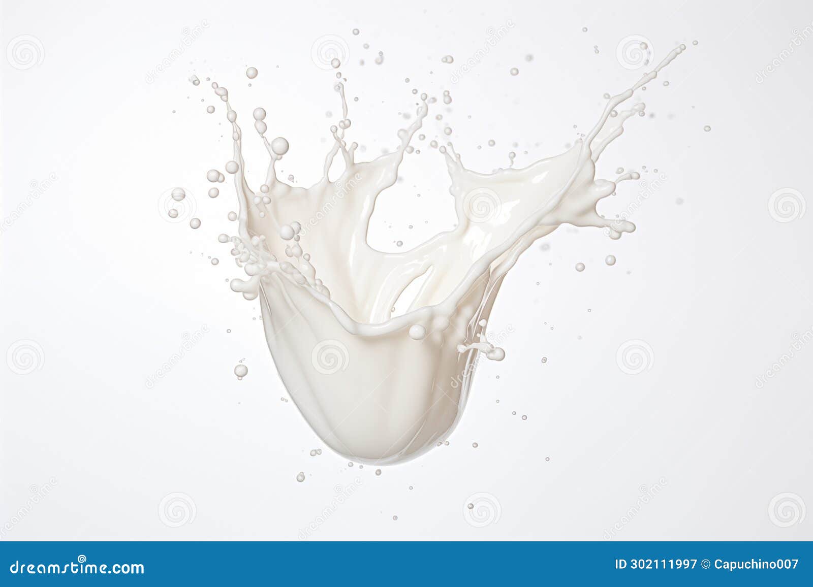 Milk Splash Design on White Background by Generative AI Stock ...