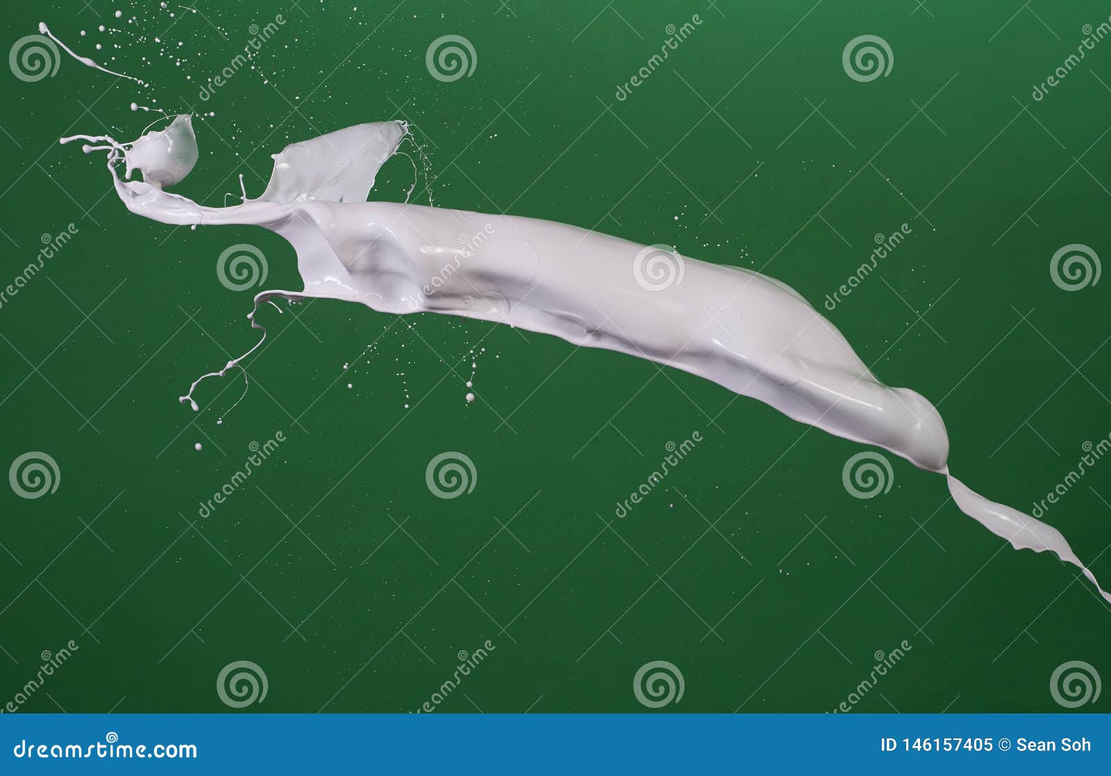 Milk Splash in Green Matt Background Stock Image - Image of fresh, milk ...