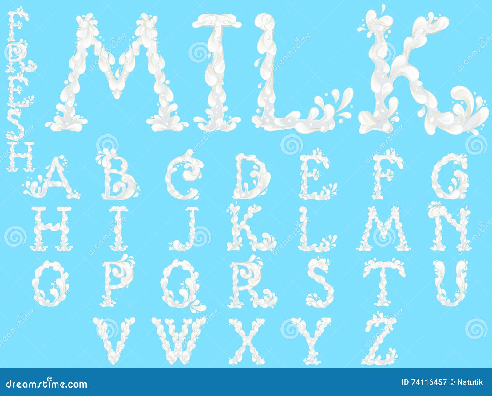 Milk. Letters To Sparks. Logo For Dairy Packaging. Vector Sign ...