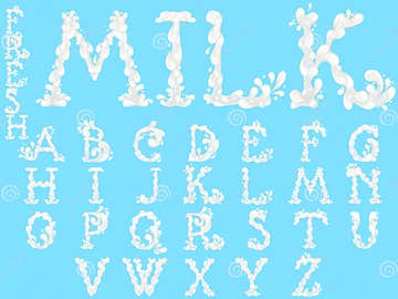 Milk splash letters font stock vector. Illustration of font - 74116457
