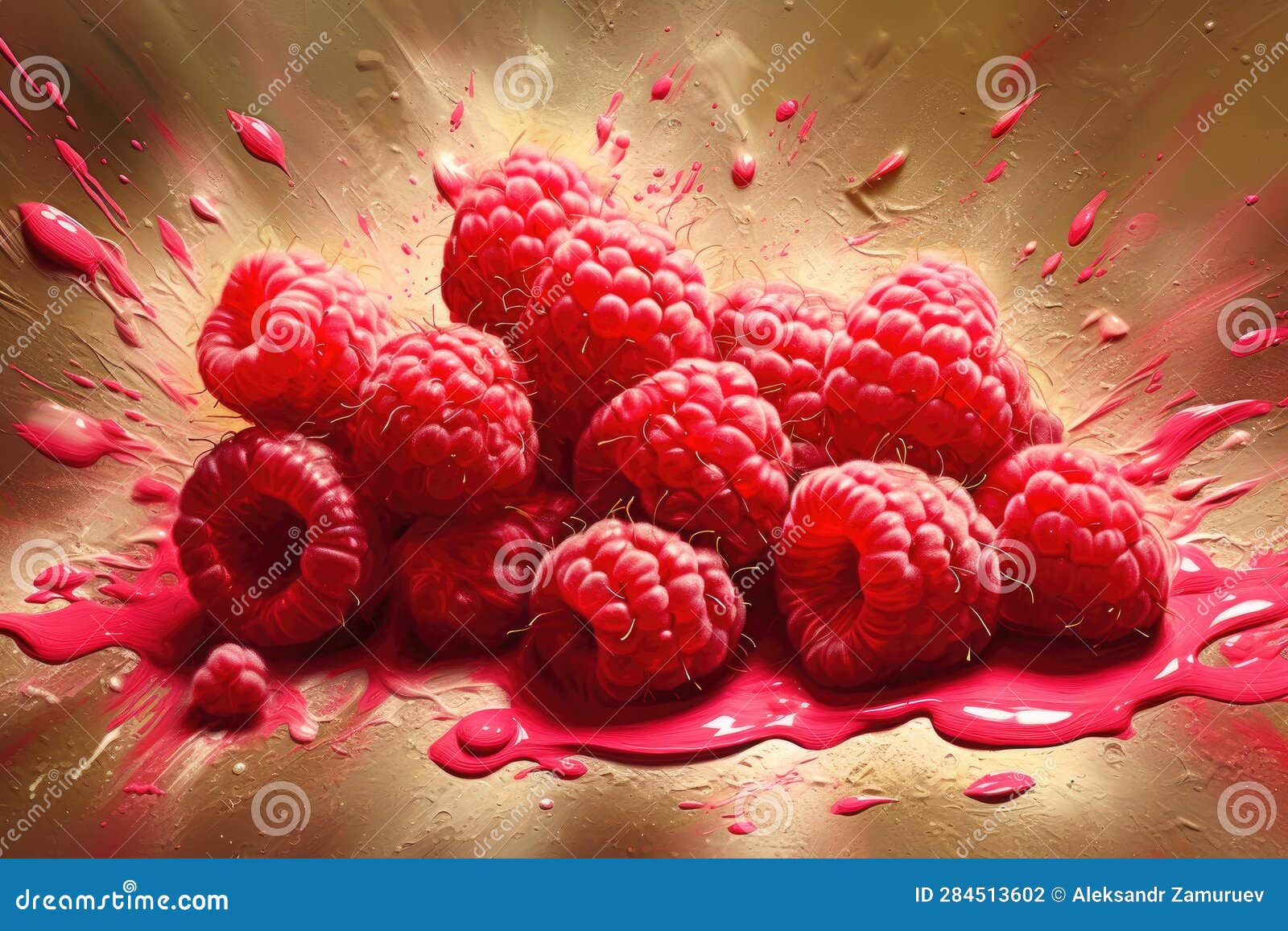 Milk Splash and Raspberries. Natural Dairy Products Stock Illustration ...