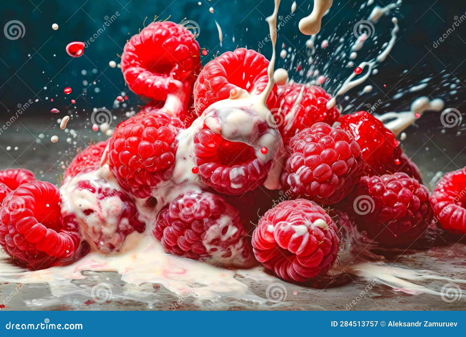 Milk Splash and Raspberries. Natural Dairy Products Stock Image - Image ...