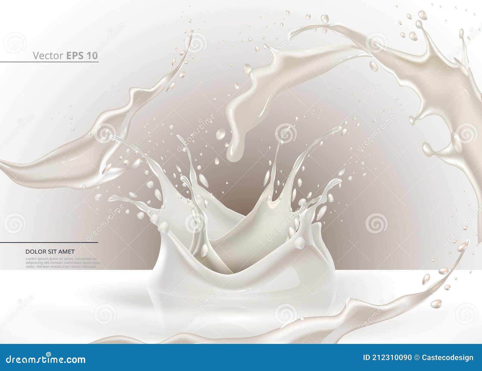 Milk Splash Vector Realistic. Closeup Liquid Freshness Banner ...