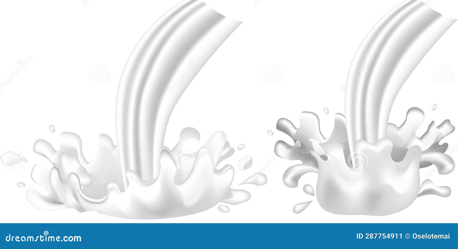 Milk Splash or Wave and Splash. Milky or Fresh Milk Product Isolated ...