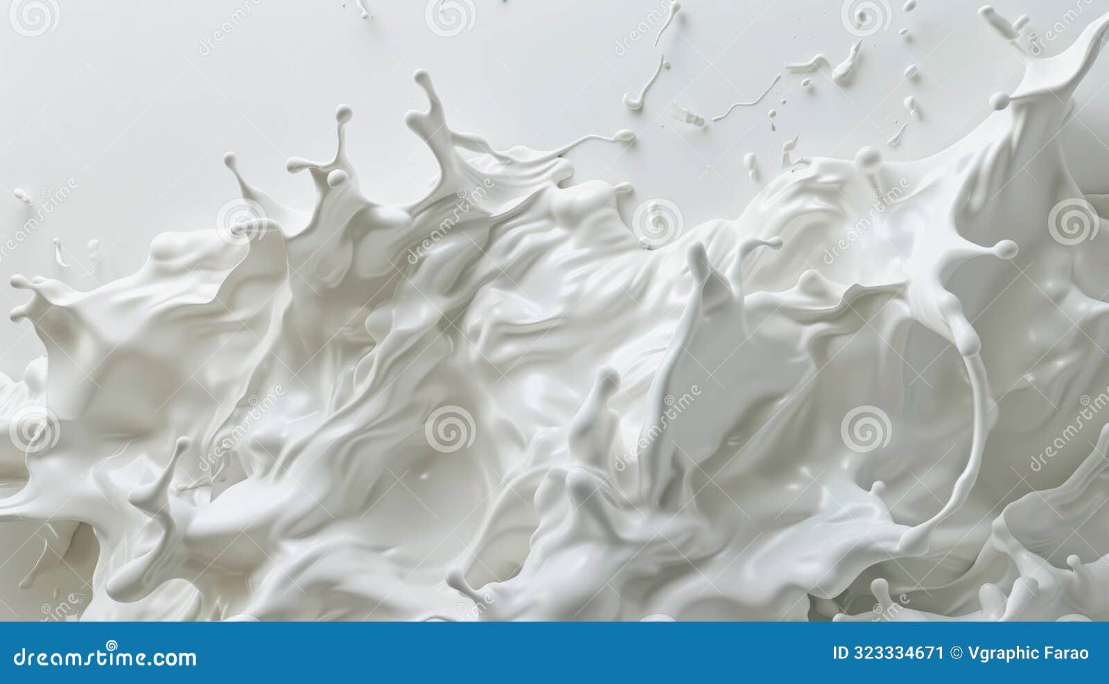 Milk Splash Waves Creating Dynamic Motion on White Background Stock ...