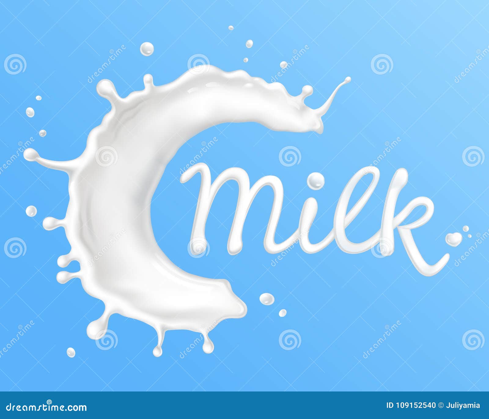 Milk splash and word stock vector. Illustration of milky - 109152540