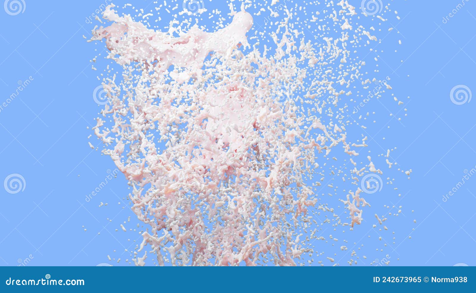 Milk Splashes, 3d Rendering. a Milky Vortex Isolated on a Blue ...