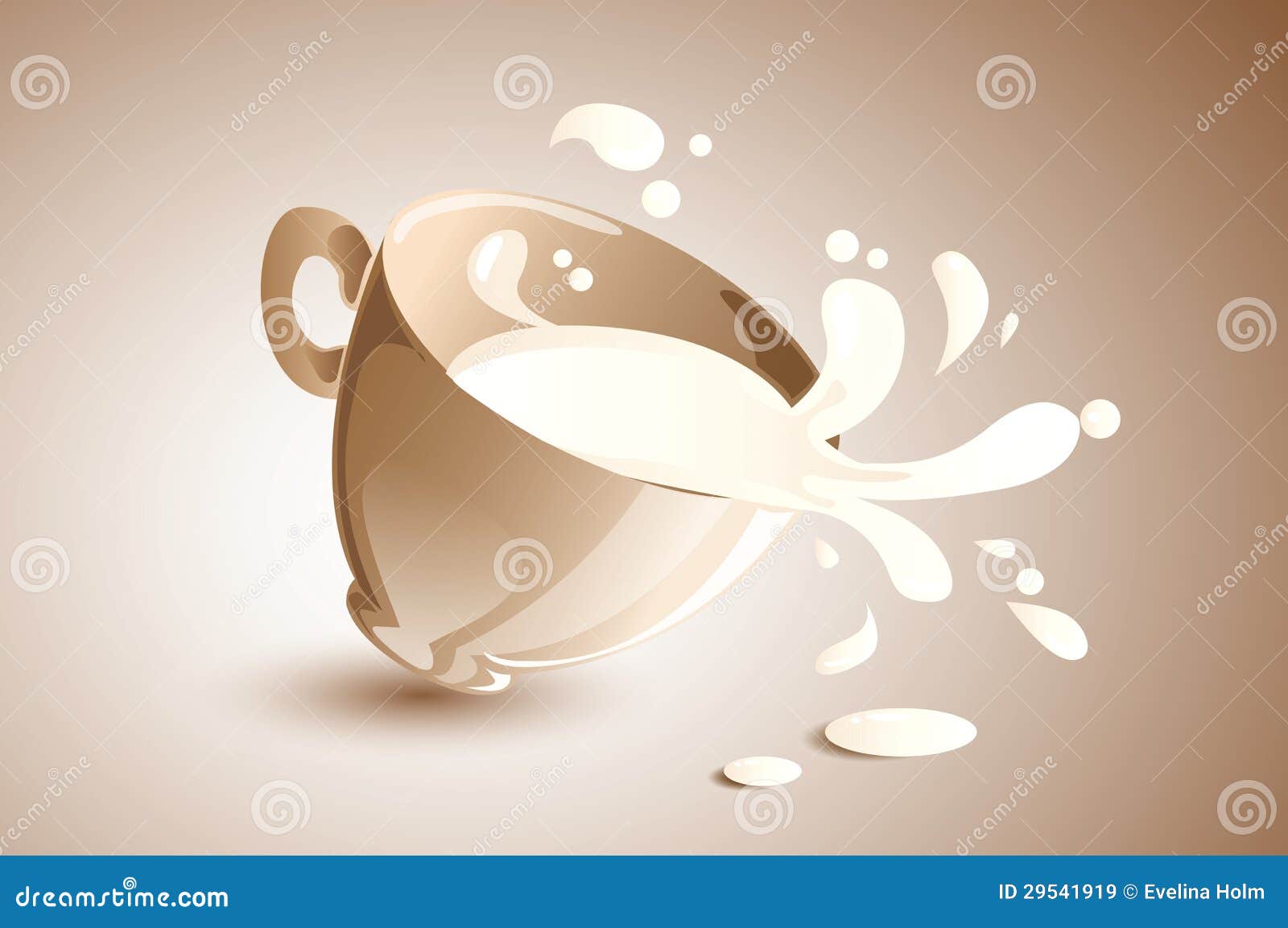 Milk Splashing Into Bowl Vector Illustration | CartoonDealer.com #10770106
