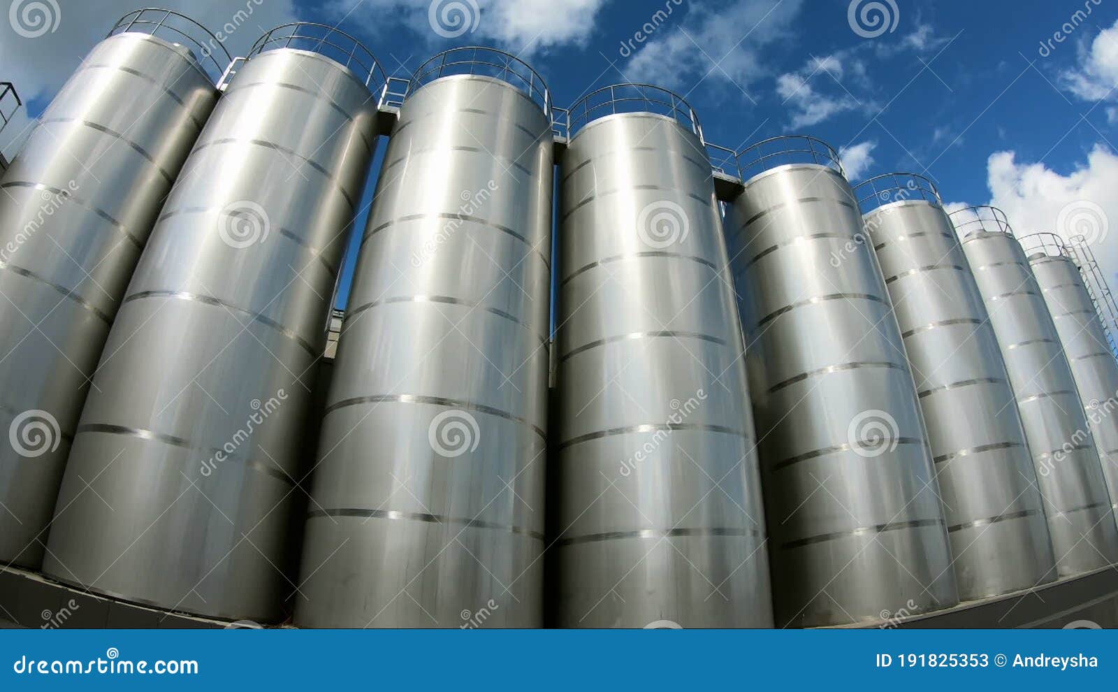 Milk Storage Tank at a Dairy Plant.. Tankers with Milk in the Unloading ...