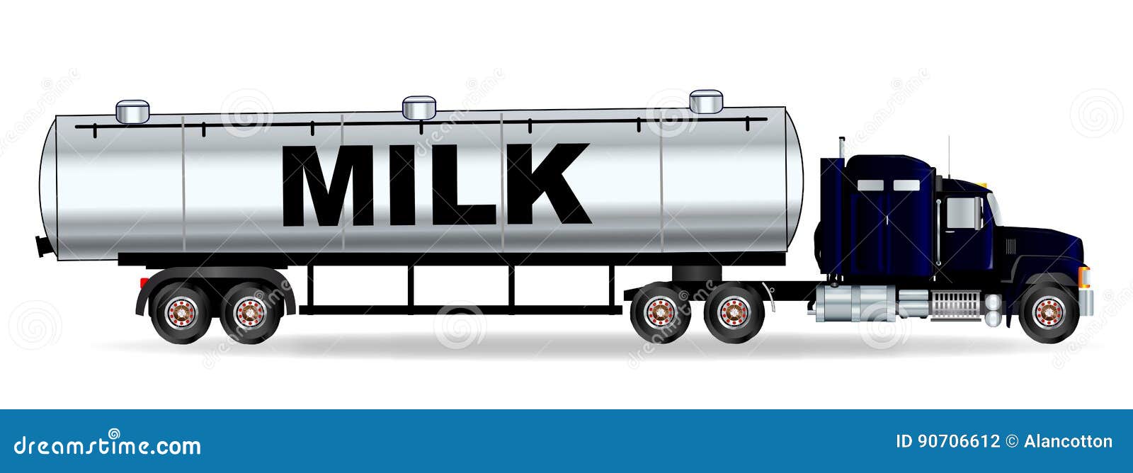 Milk Tanker Truck stock vector. Illustration of cargo - 90706612