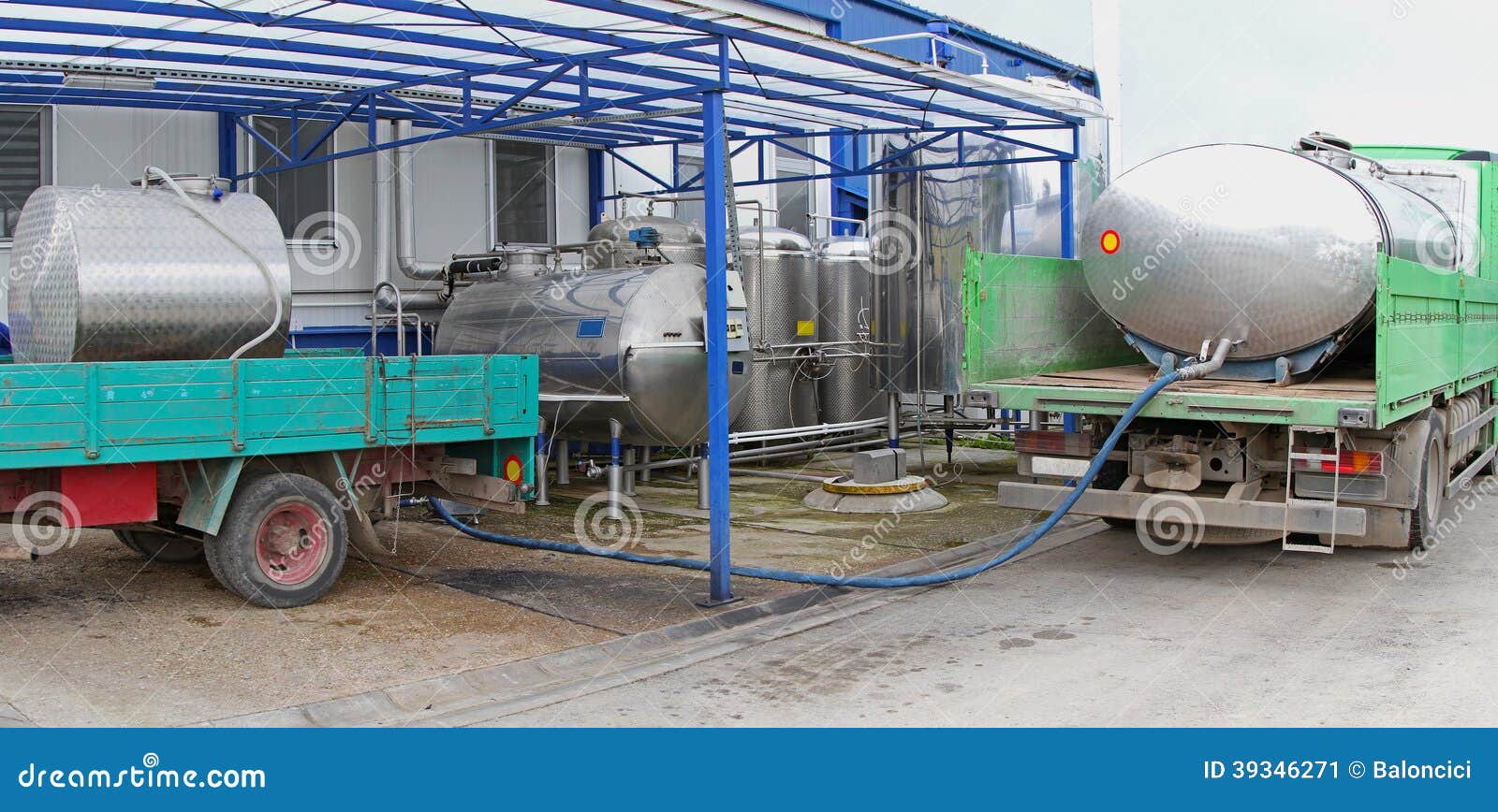 Milk tankers stock image. Image of truck, factory, container - 39346271