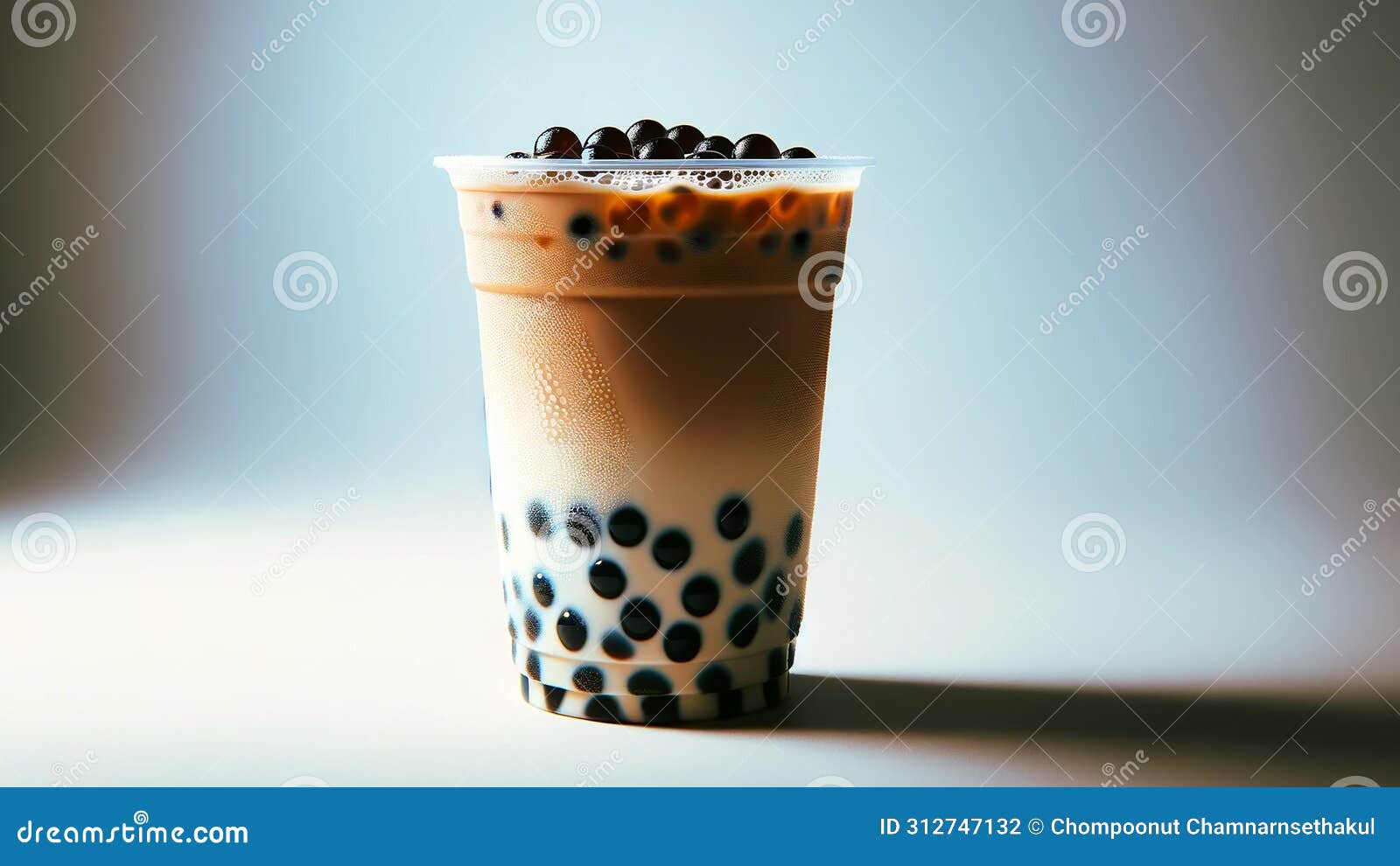 Milk Tea with Tapioca Balls in a Clear Plastic Cup Stock Illustration ...