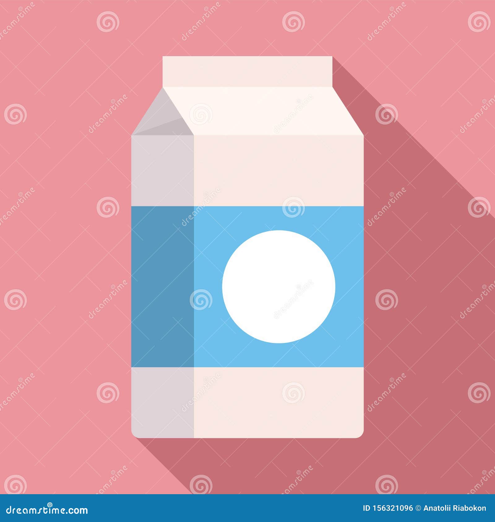 Milk Tetra Pack Icon, Flat Style Stock Vector - Illustration of ...
