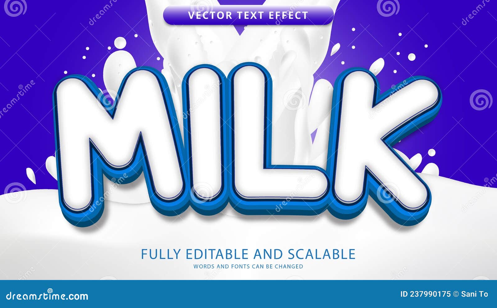 Milk Text Effect Editable Eps File Stock Vector - Illustration of style ...