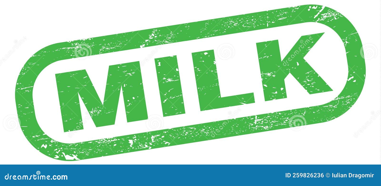 MILK, Text on Green Rectangle Stamp Sign Stock Illustration ...