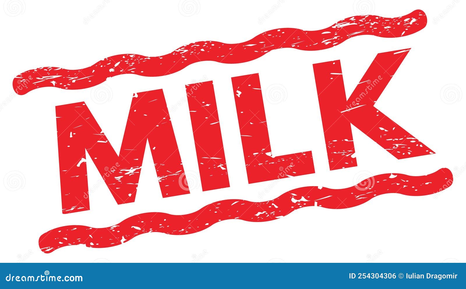 MILK Text on Red Lines Stamp Sign Stock Illustration - Illustration of ...
