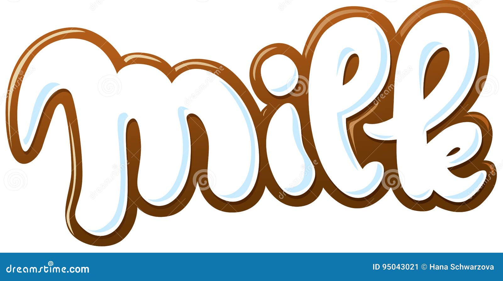 Milk Text Vector Illustration Stock Vector - Illustration of hand ...