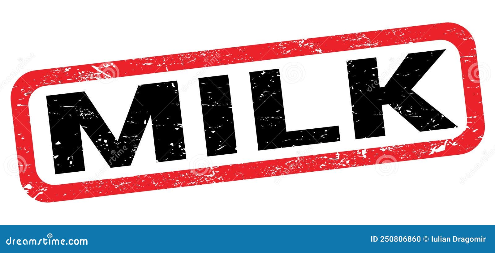 MILK Text Written on Red-black Rectangle Stamp Stock Illustration ...