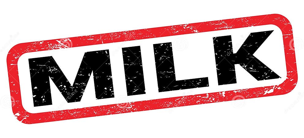 MILK Text Written on Red-black Rectangle Stamp Stock Illustration ...