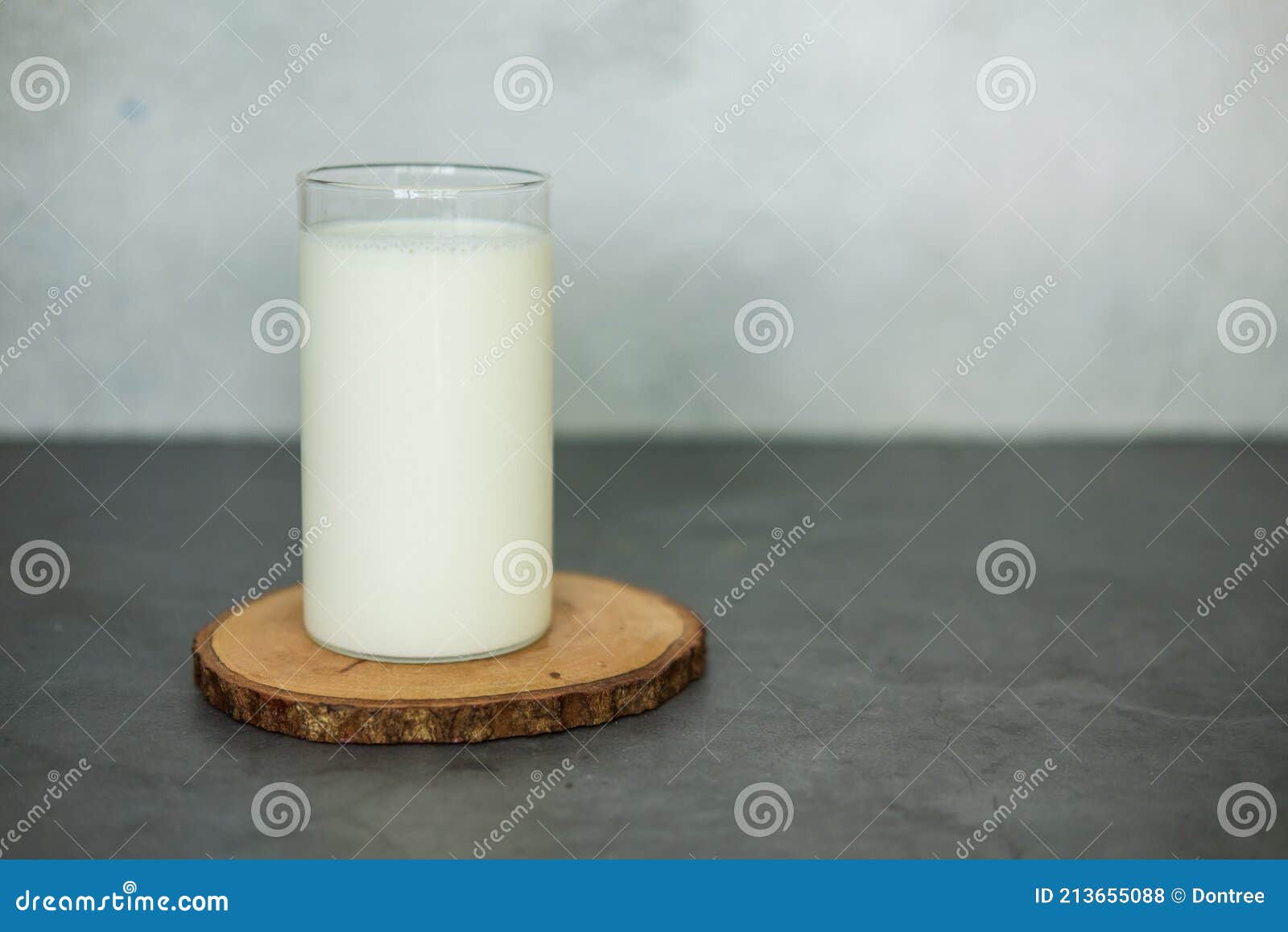 Milk in transparent glass stock photo. Image of diet - 213655088