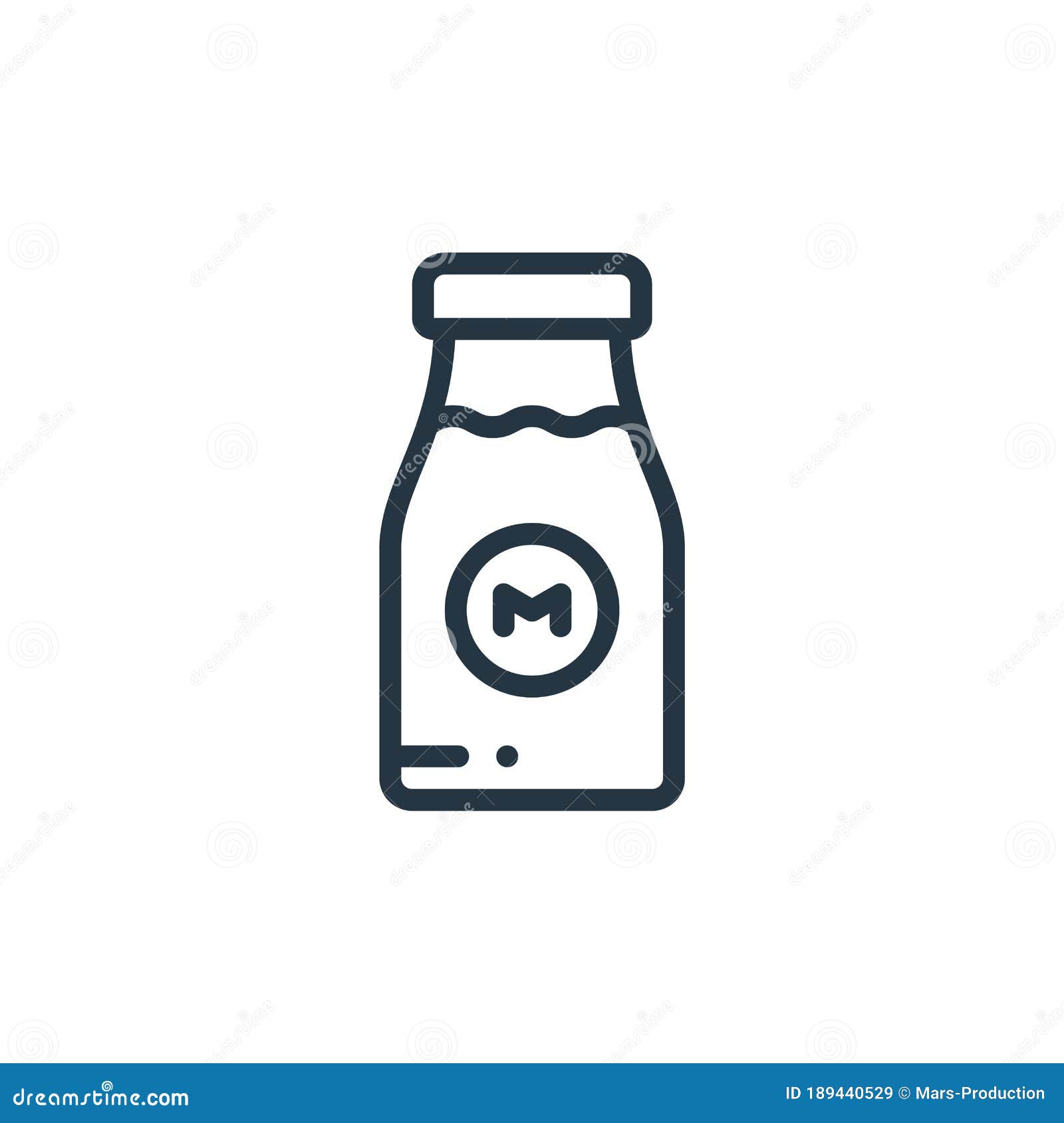 Milk Vector Icon Isolated on White Background. Outline, Thin Line Milk ...
