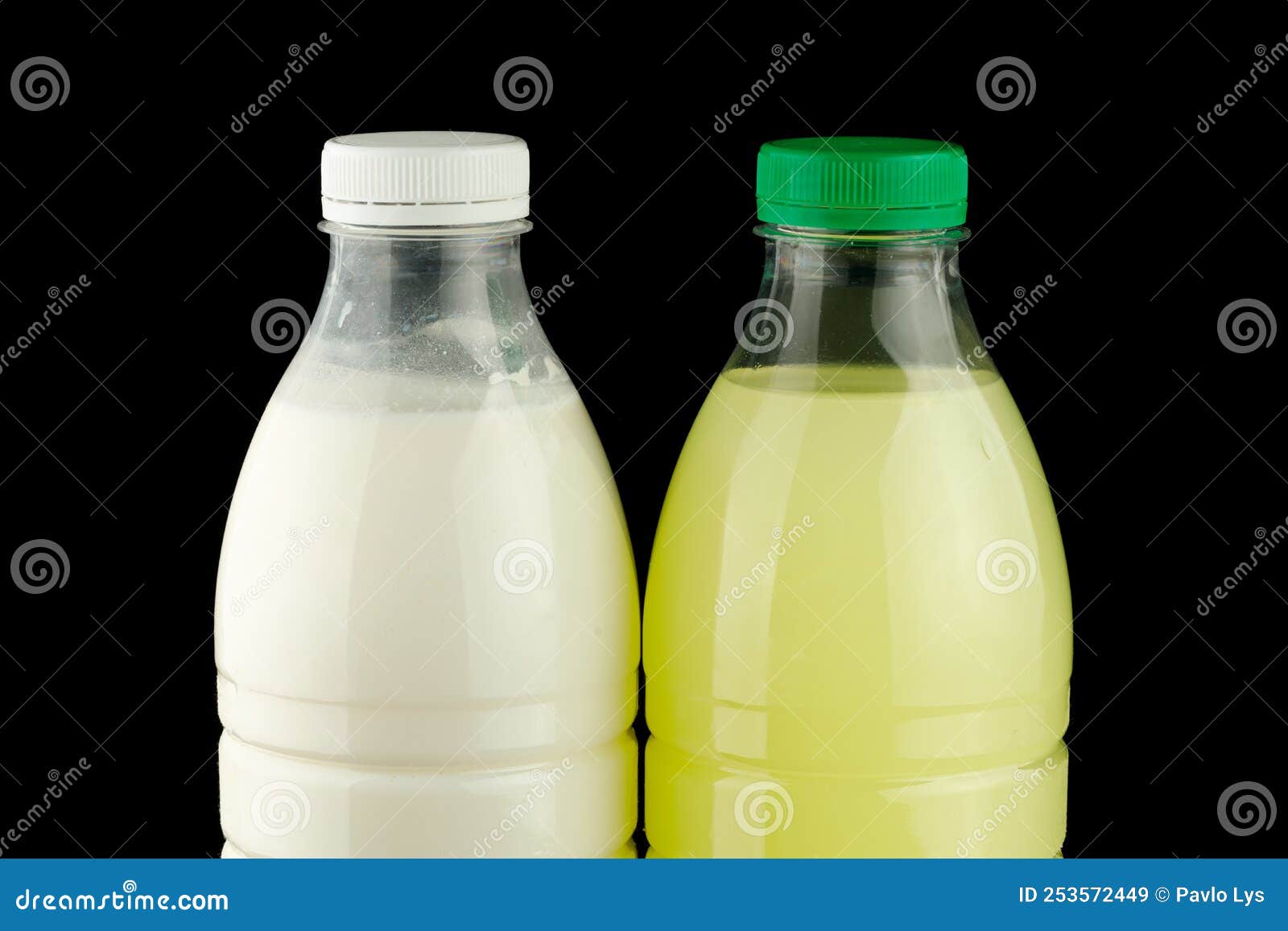 Milk and whey in bottles stock image. Image of whey - 253572449