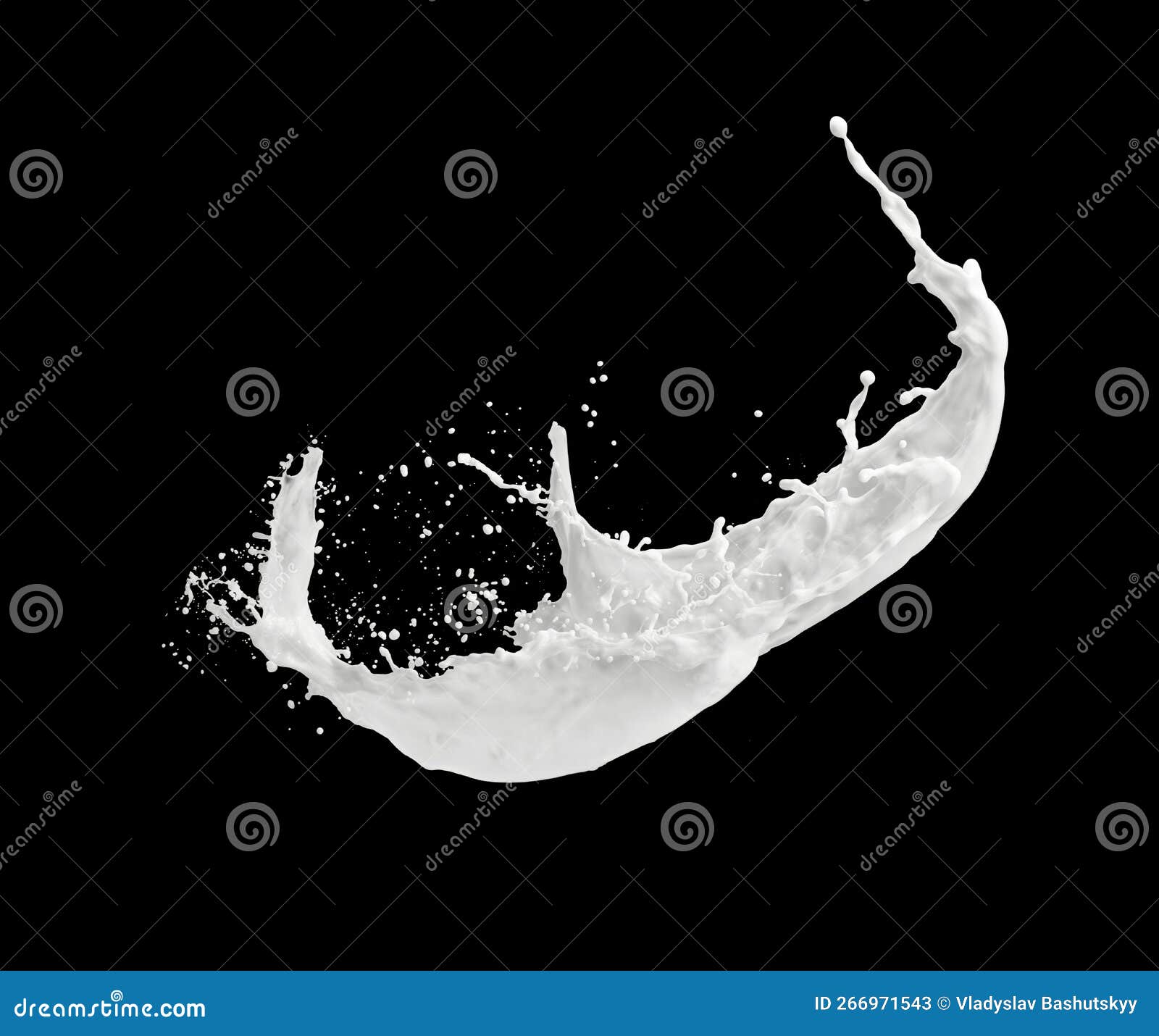 Milk or White Liquid Splash Isolated on Black Background Stock Image ...