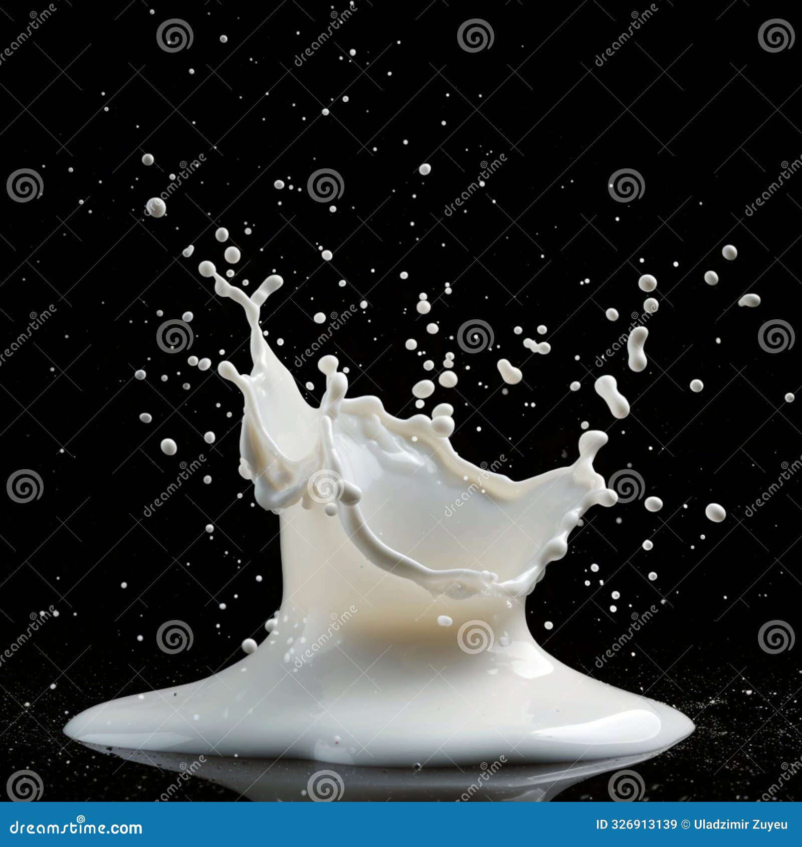 Milk White Droplet On Bright Blue For Advertisement, Milk And ...