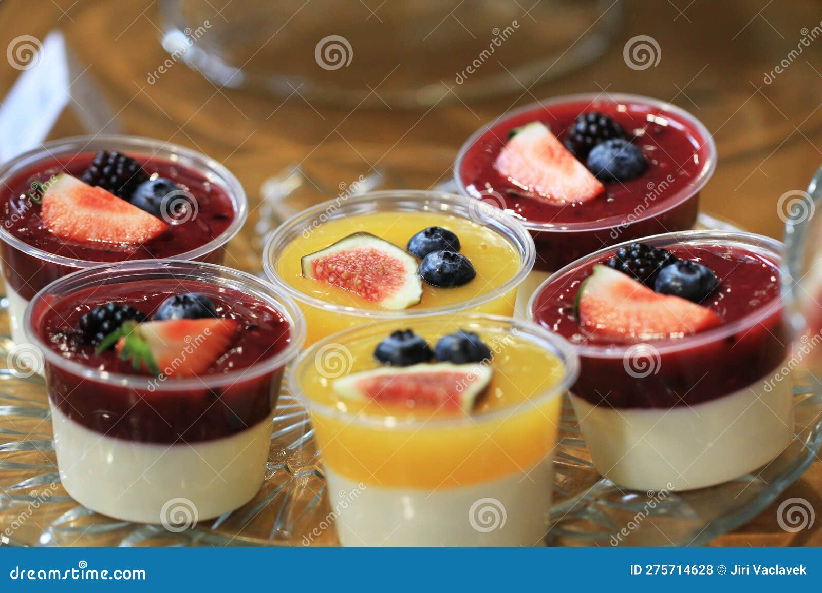 Milk Yogurt Dessert with Fruit Stock Photo - Image of blackberry, diet ...