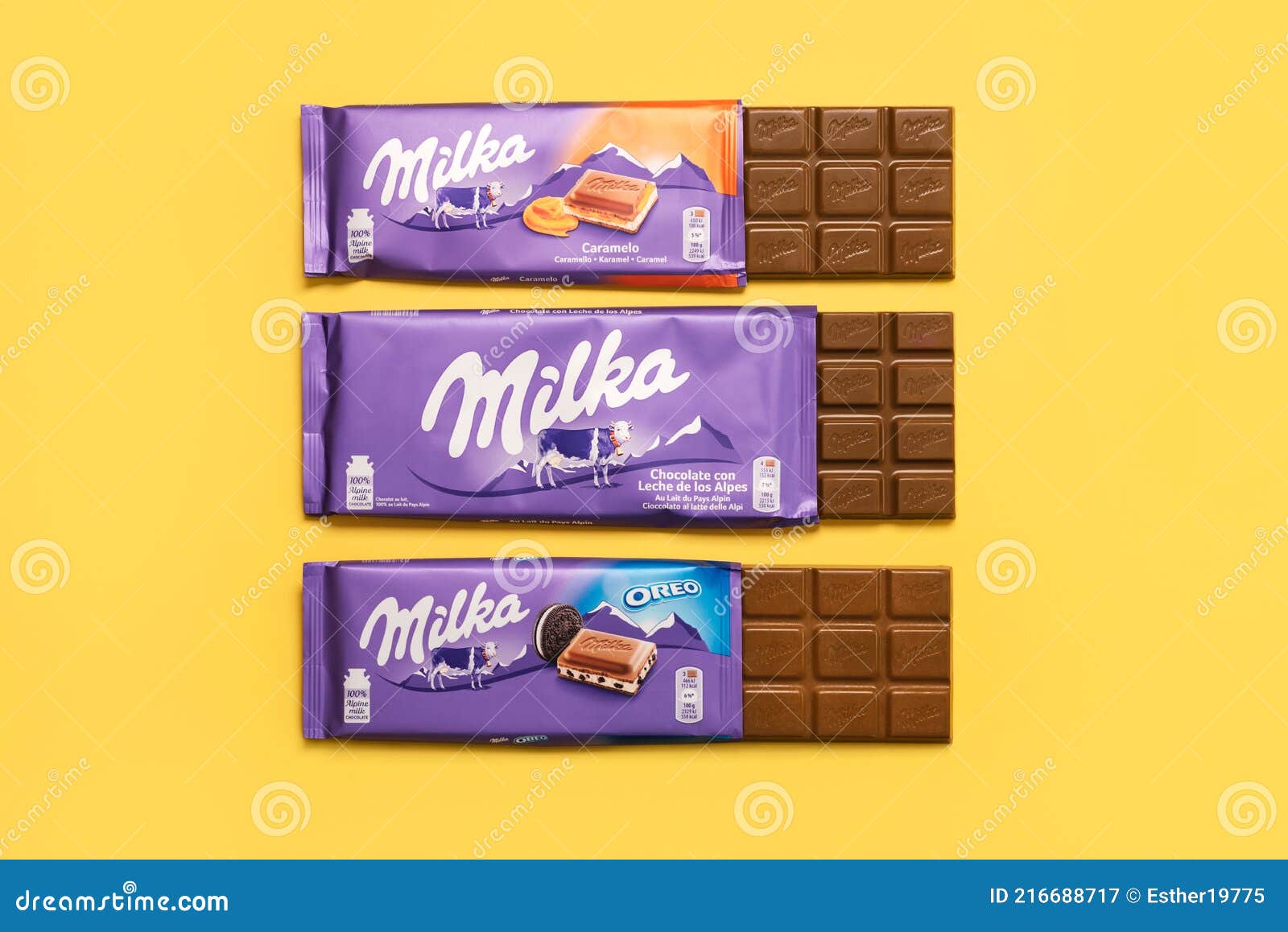 Milka Different Chocolate Bars Tablets Editorial Photography - Image of ...