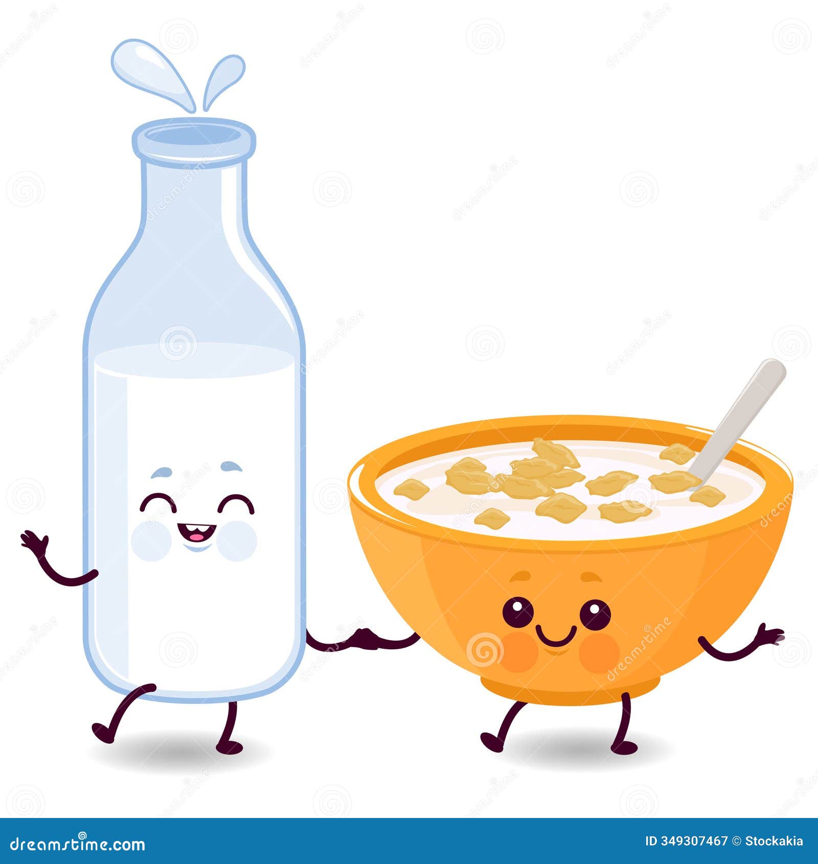 Healthy Breakfast Hand Drawn Cards Brochure Menu With Milk, Eggs And ...