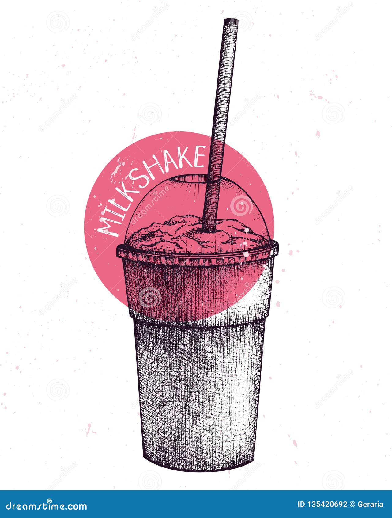 Hand Drawn Milkshake Sketch. Milk Cocktail Vector Illustrations. Fast ...