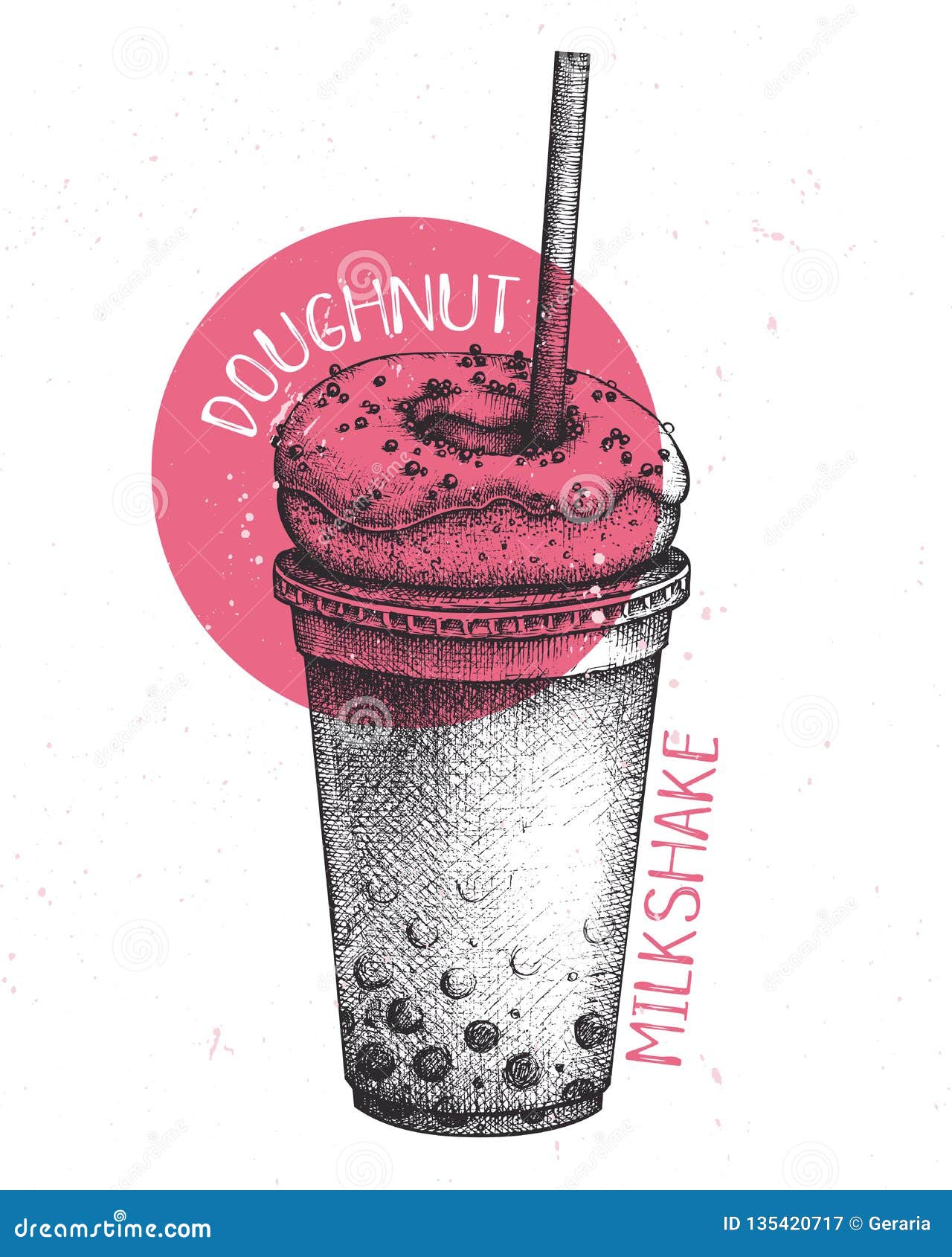 Hand Drawn Milkshake Sketch. Milk Cocktail Vector Illustrations. Fast ...