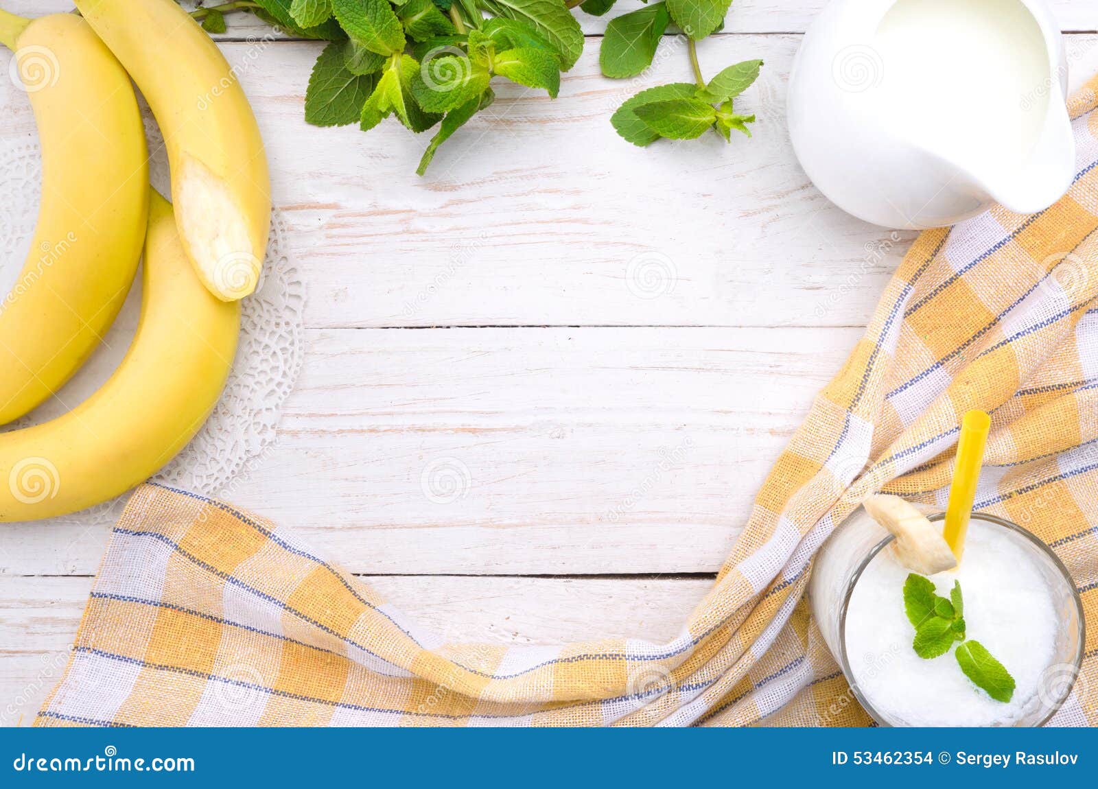 Milkshake with banana. stock photo. Image of blended - 53462354