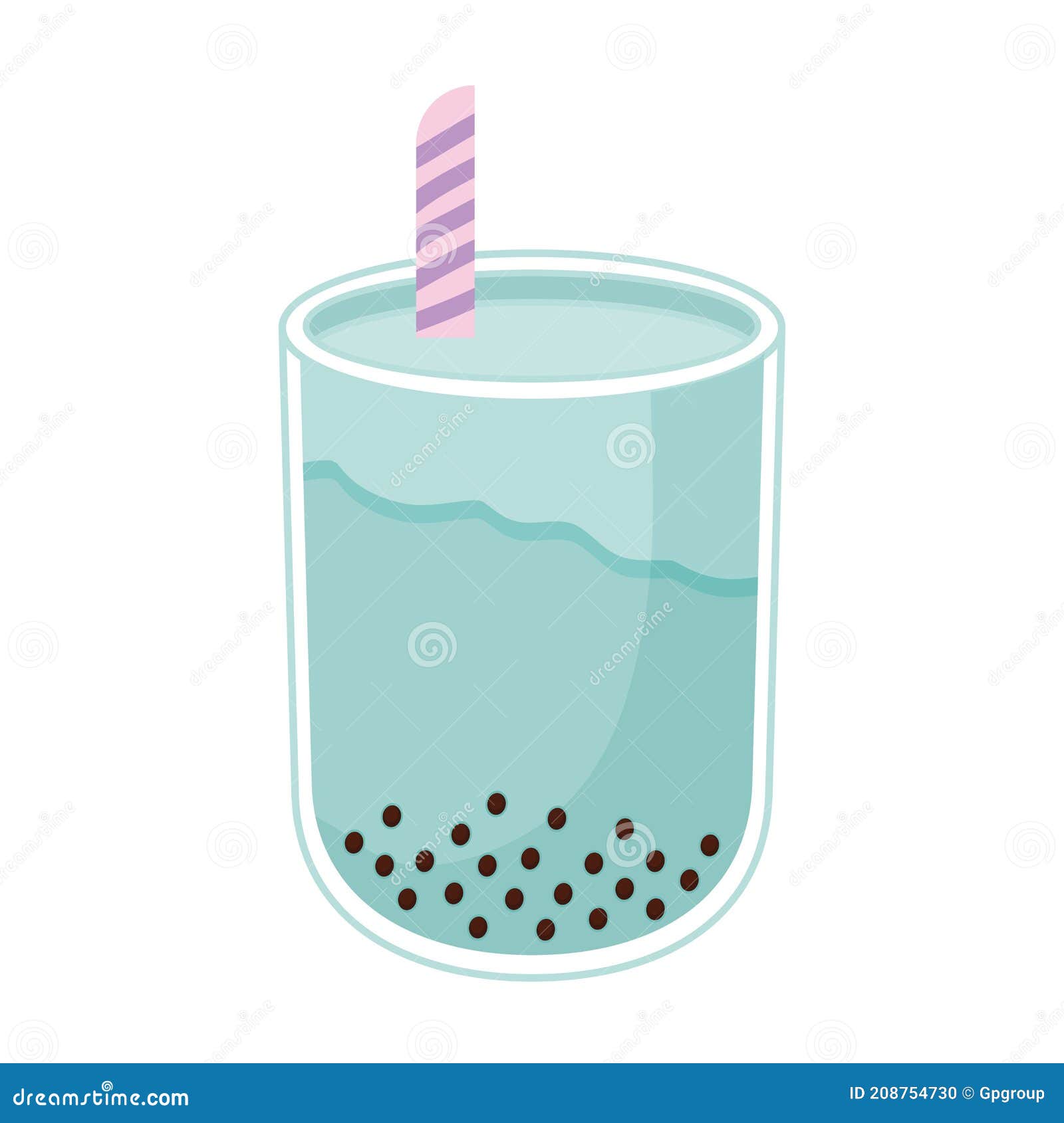 Milkshake With A Blue Color And Bubbles Vector Illustration ...