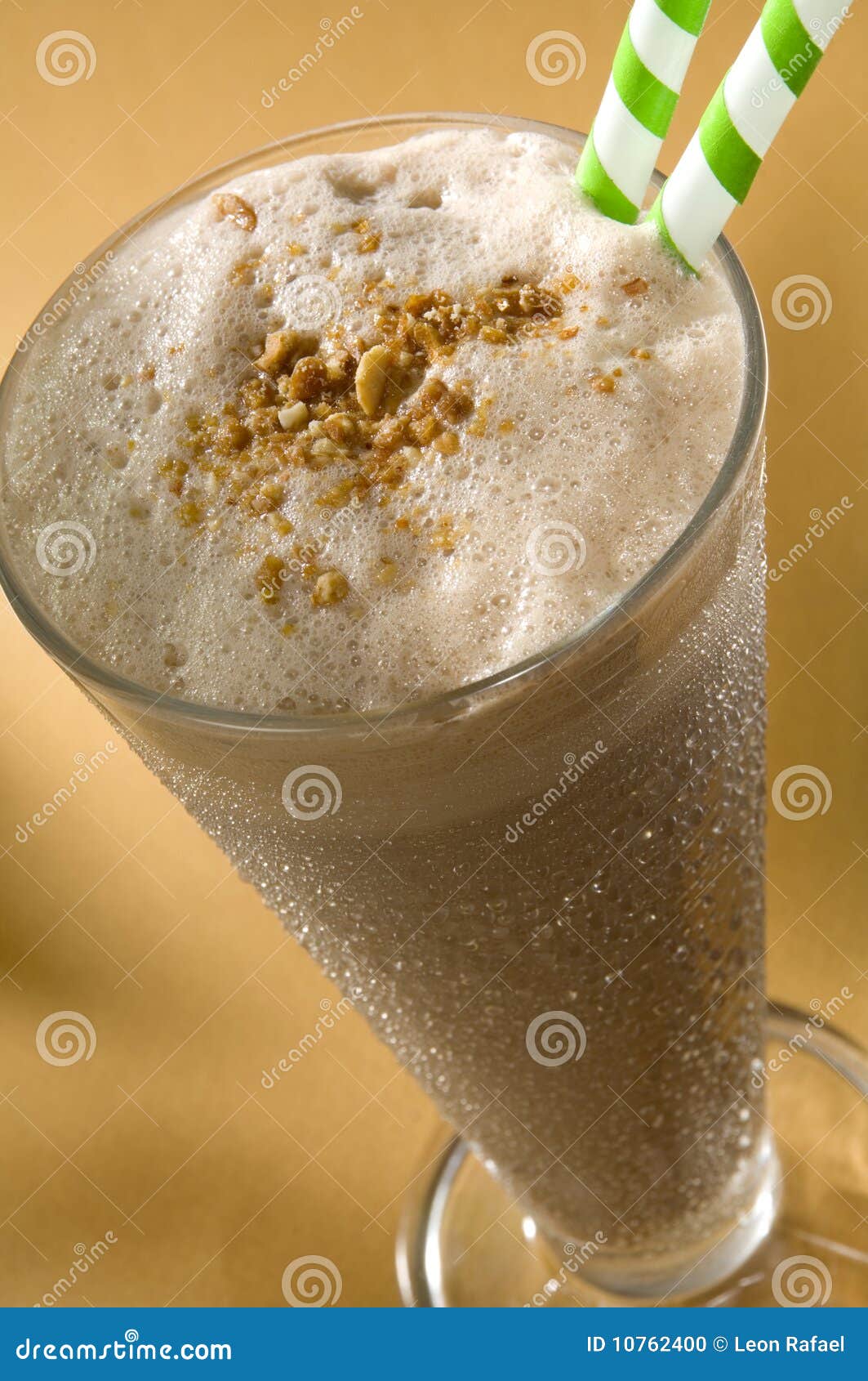 Milkshake with Caramelized Nuts Stock Photo - Image of cream, protein ...