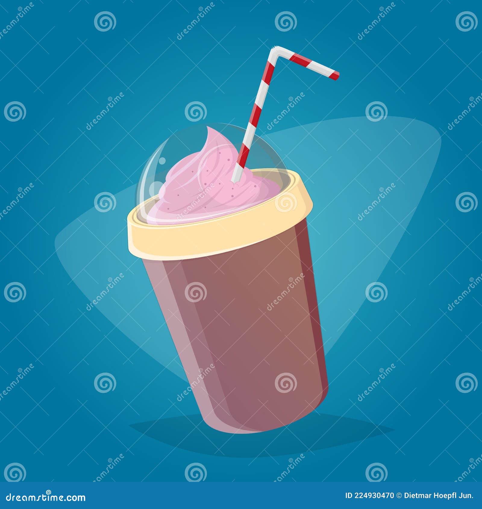 Retro Cartoon Illustration of a Milkshake Stock Vector - Illustration ...