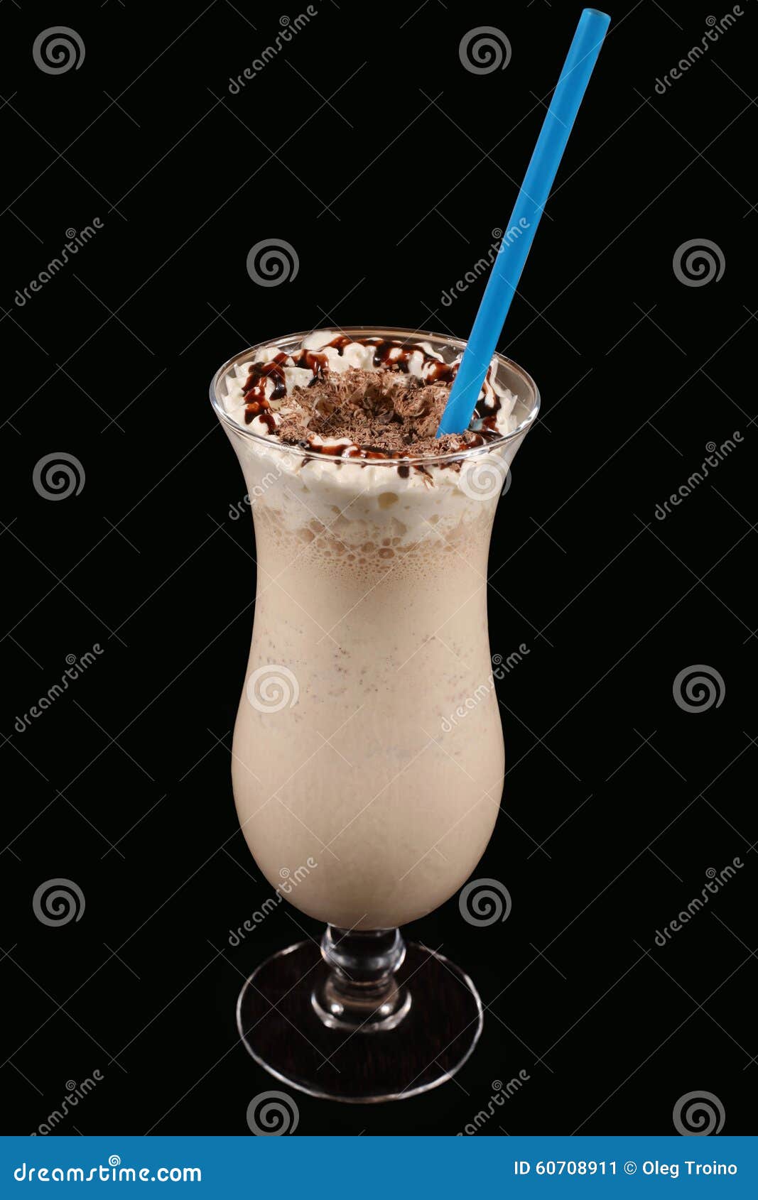 Milkshake with Chocolate on a Black Background Stock Image - Image of ...