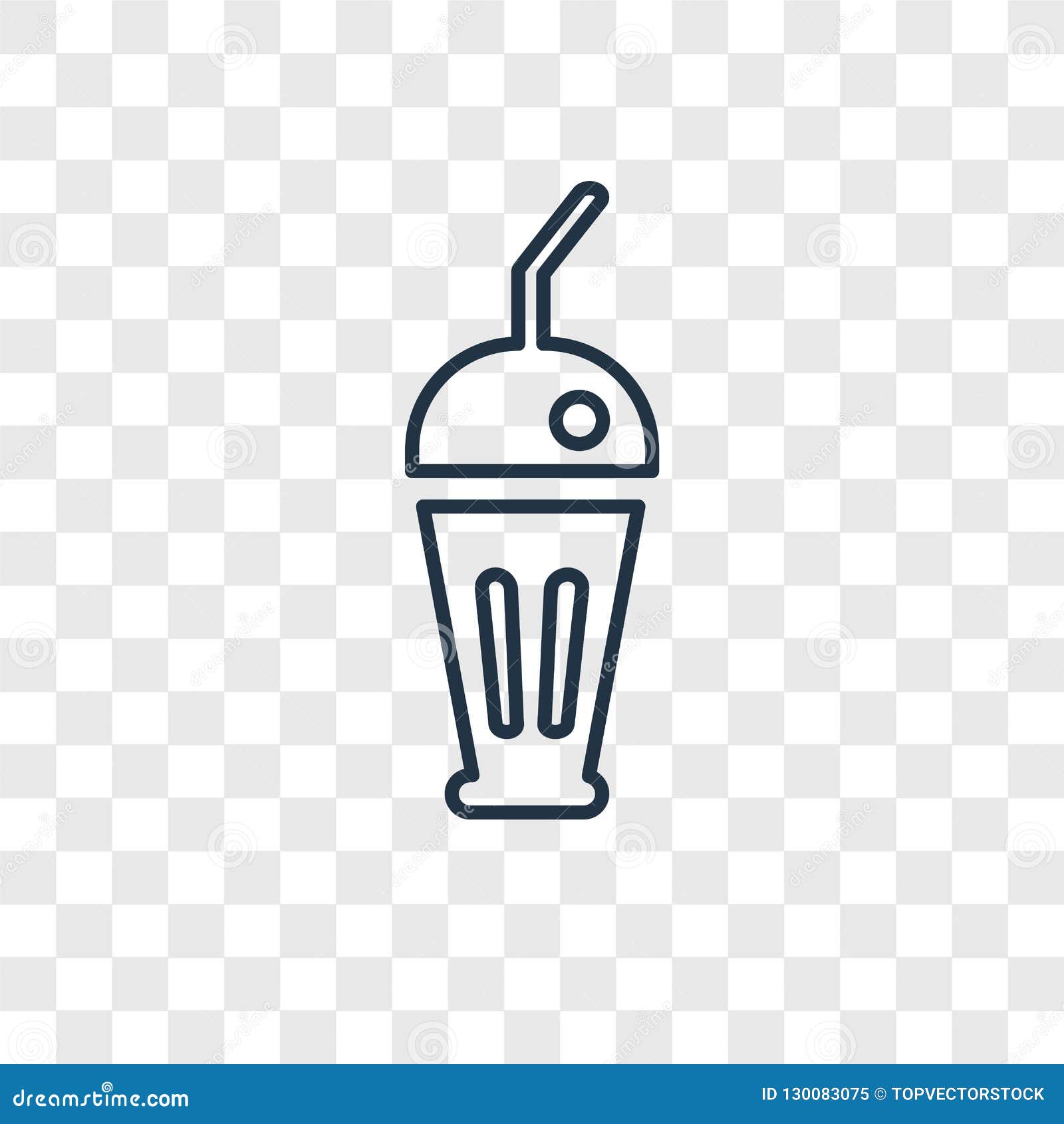 Milkshake Concept Vector Linear Icon Isolated on Transparent Background ...