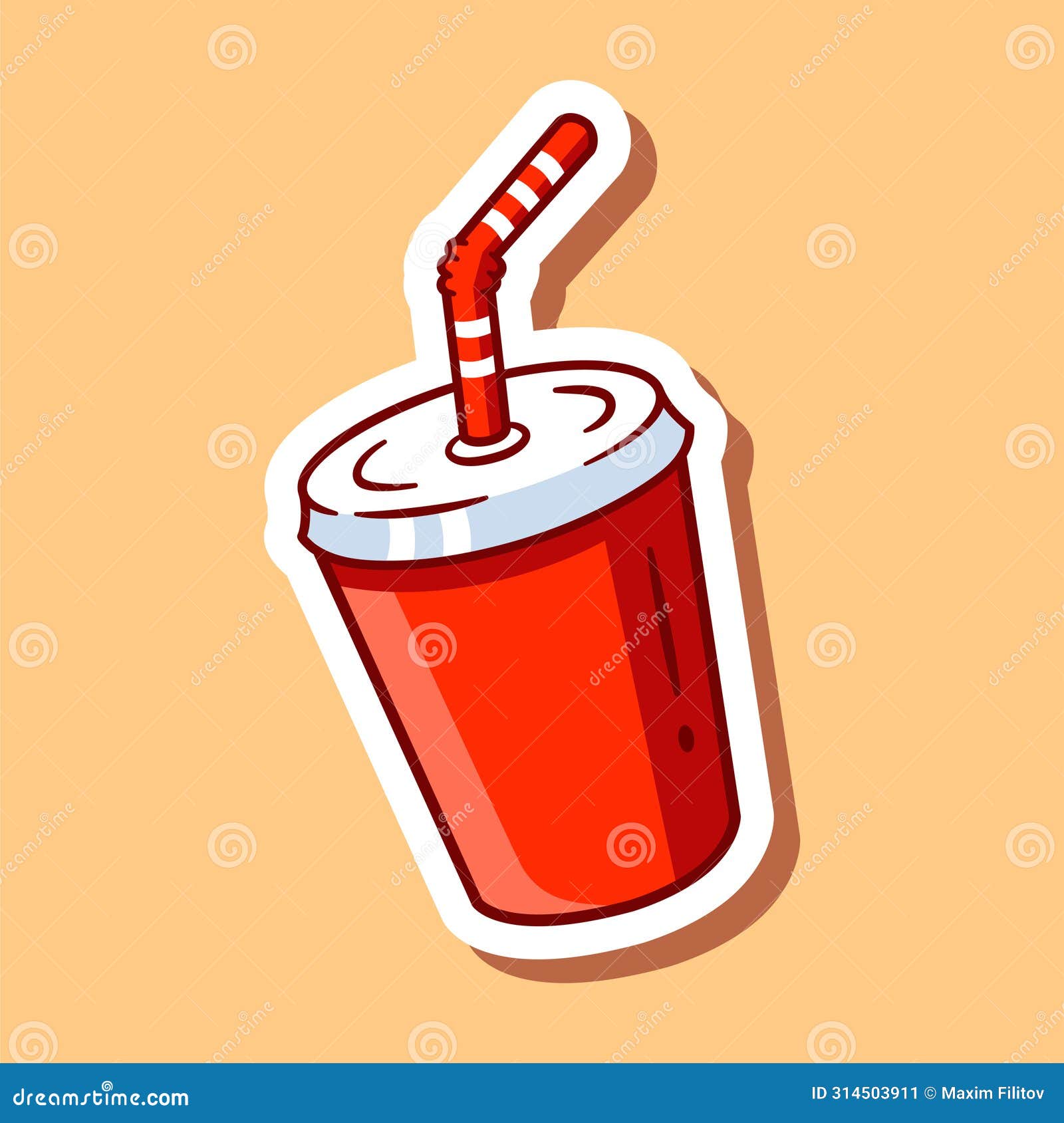 Milkshake Cup Illustration Vector. Coffee Cup Sticker Stock Vector ...