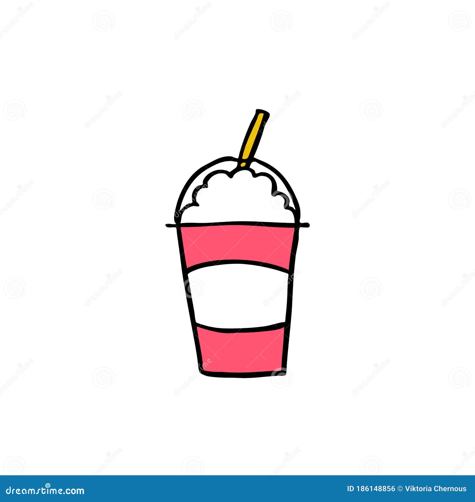 Milkshake Doodle Icon, Vector Illustration Stock Illustration ...