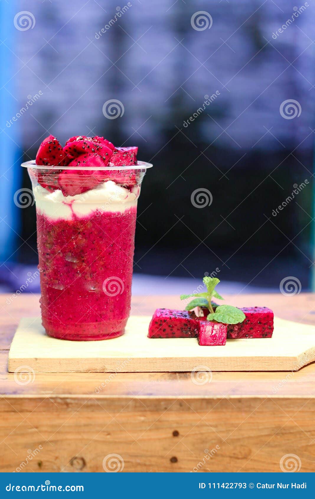 Milkshake with Dragon Fruit Pieces, Version 4 Stock Image - Image of ...
