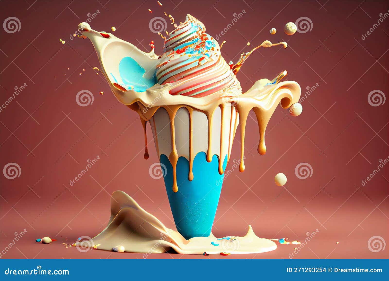 Milkshake Drops Splashes 3D Micro Details Stock Illustration ...